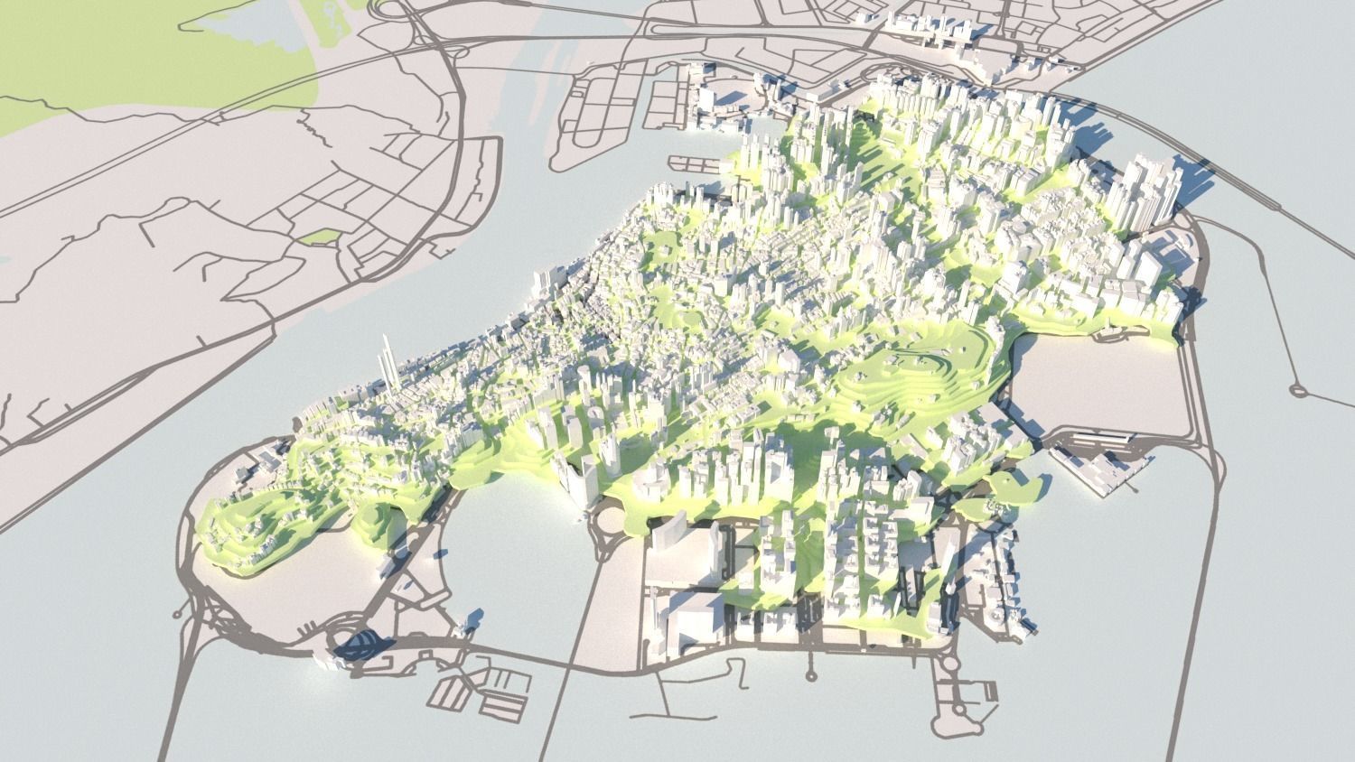 Macau urban planning maquett building Terrain 3D model | CGTrader