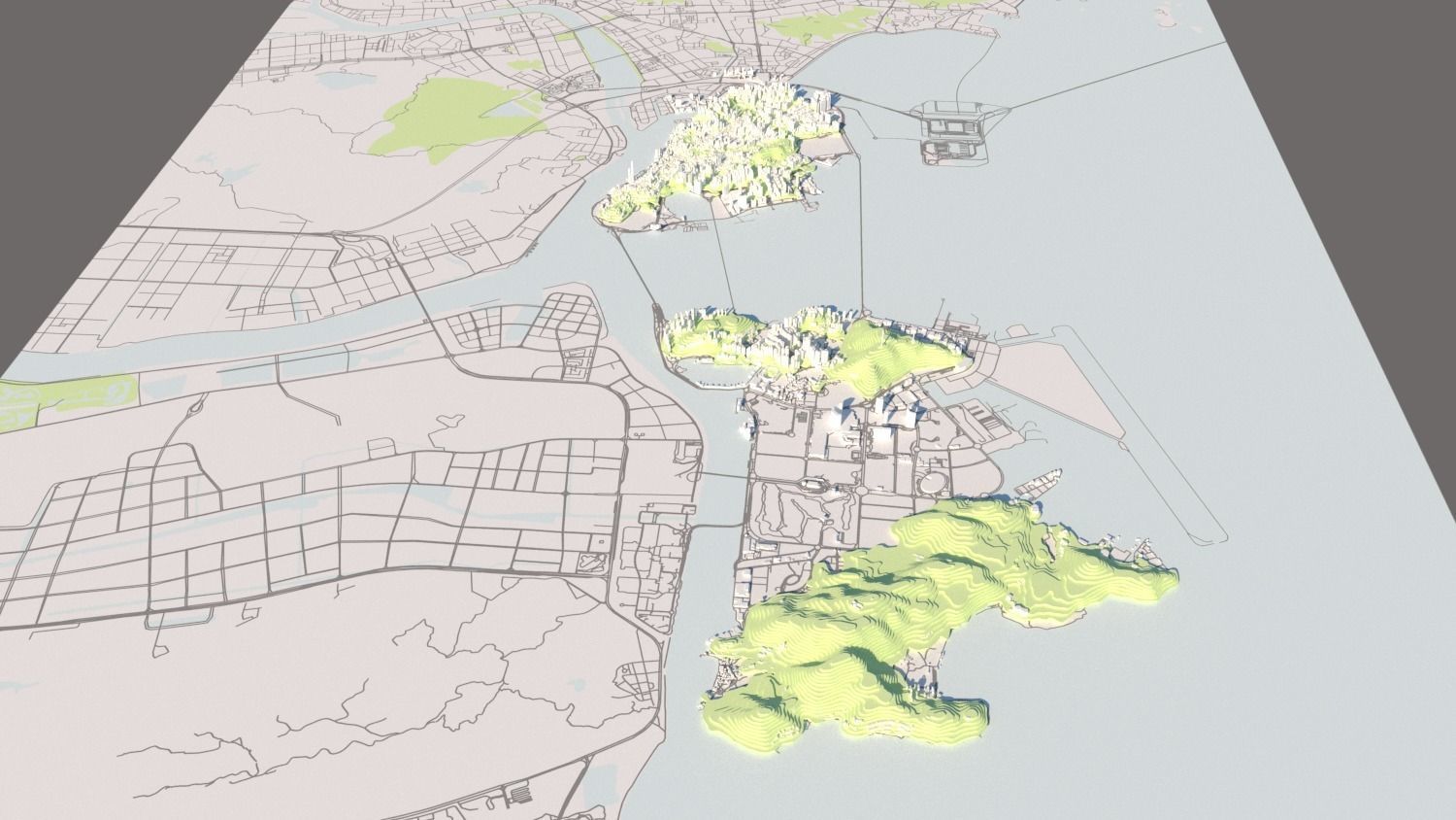 Macau urban planning maquett building Terrain 3D model | CGTrader