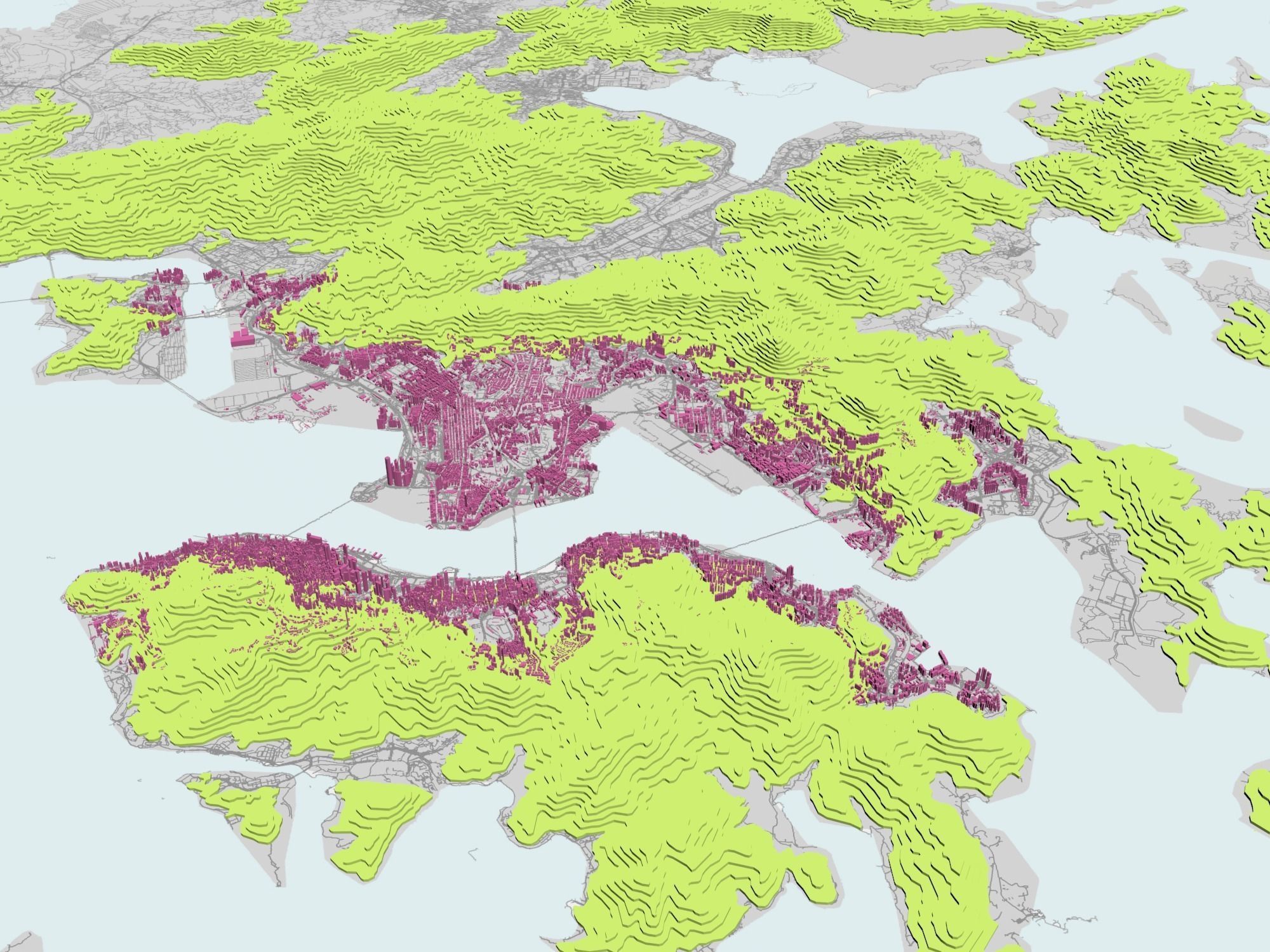 HONGKONG urban planning maquett building 3D Topography MODEL 3D model ...