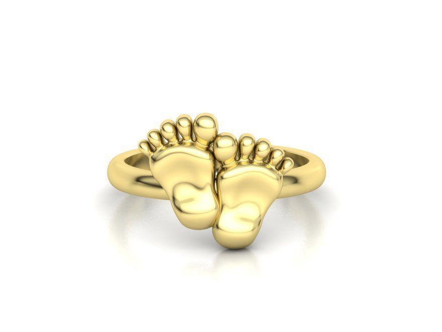 Baby Feet Necklace Ring Birth Collection | CGTrader