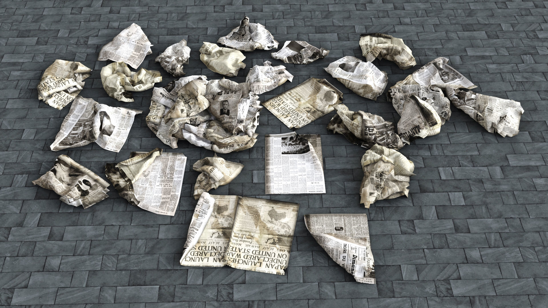 3D model Old Newspaper Garbage VR / AR / low-poly | CGTrader