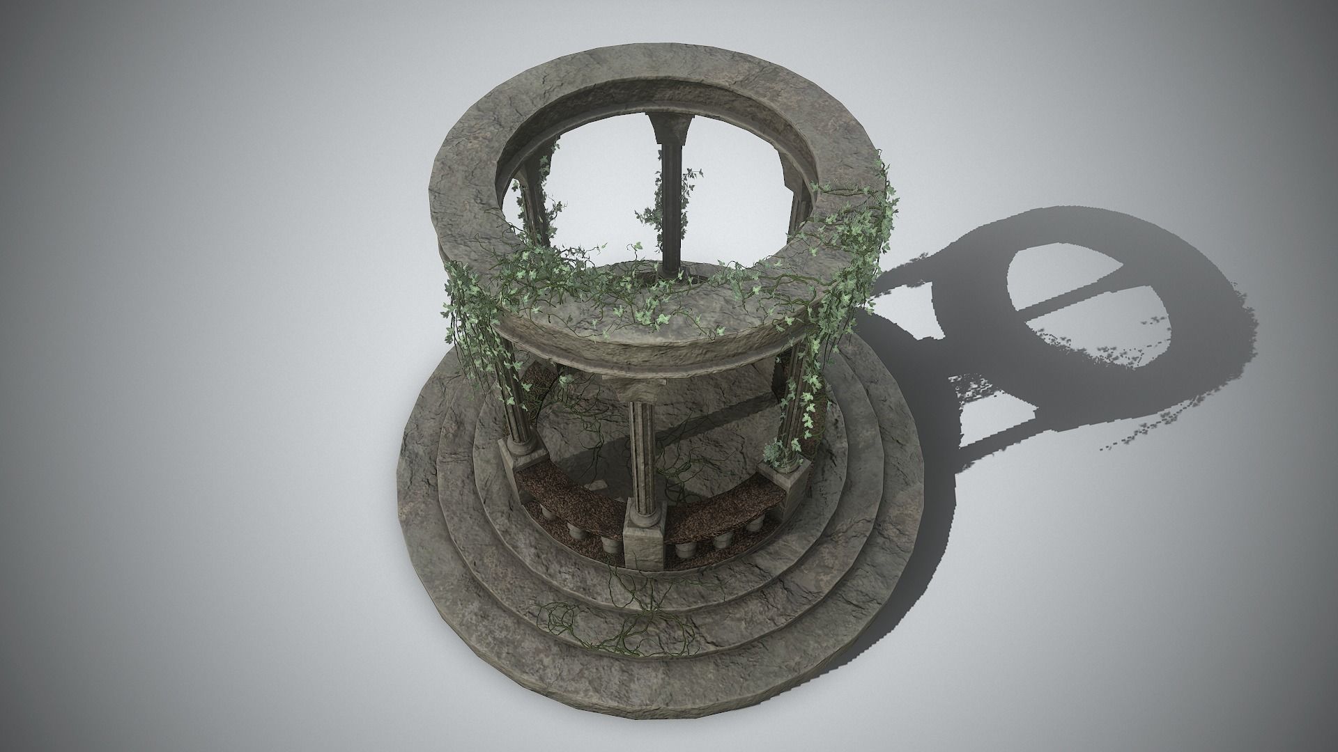 3D model Ruins pavilion VR / AR / low-poly | CGTrader