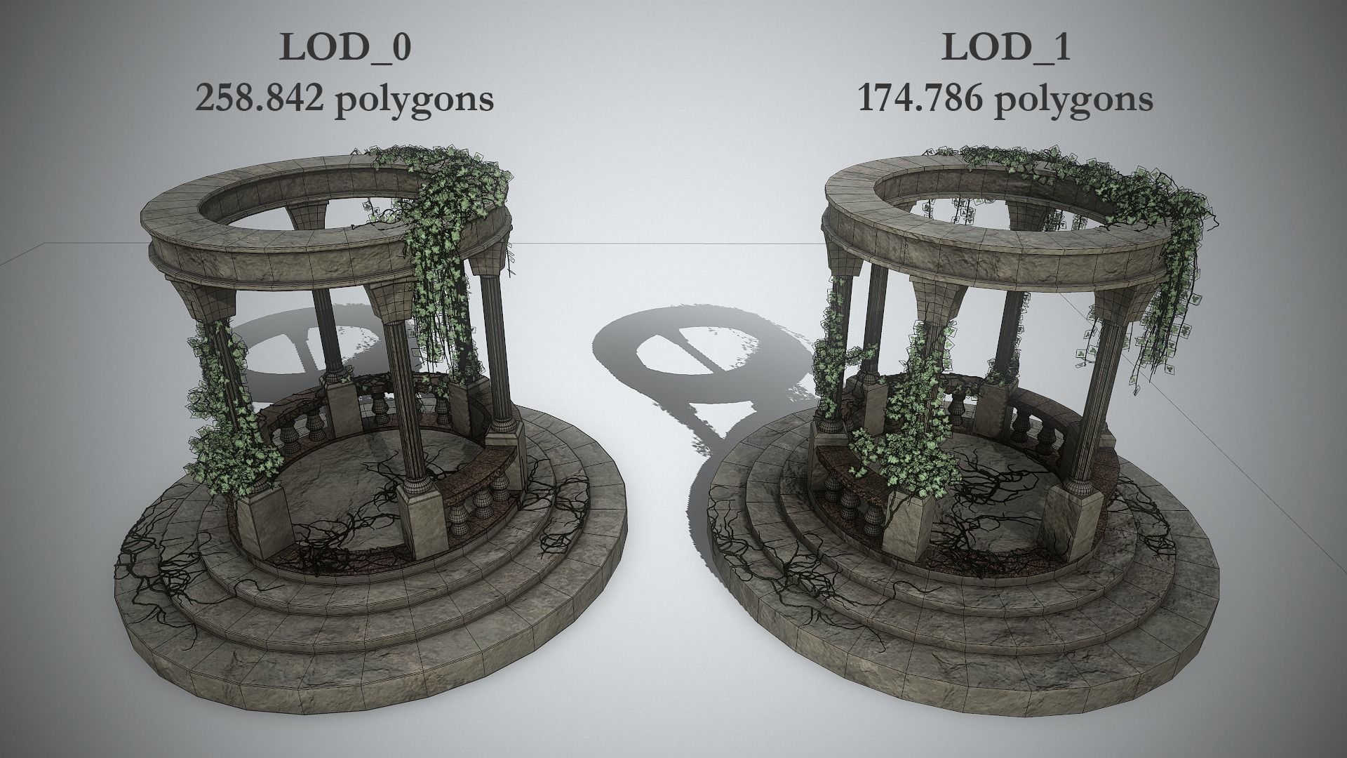 3D model Ruins pavilion VR / AR / low-poly | CGTrader