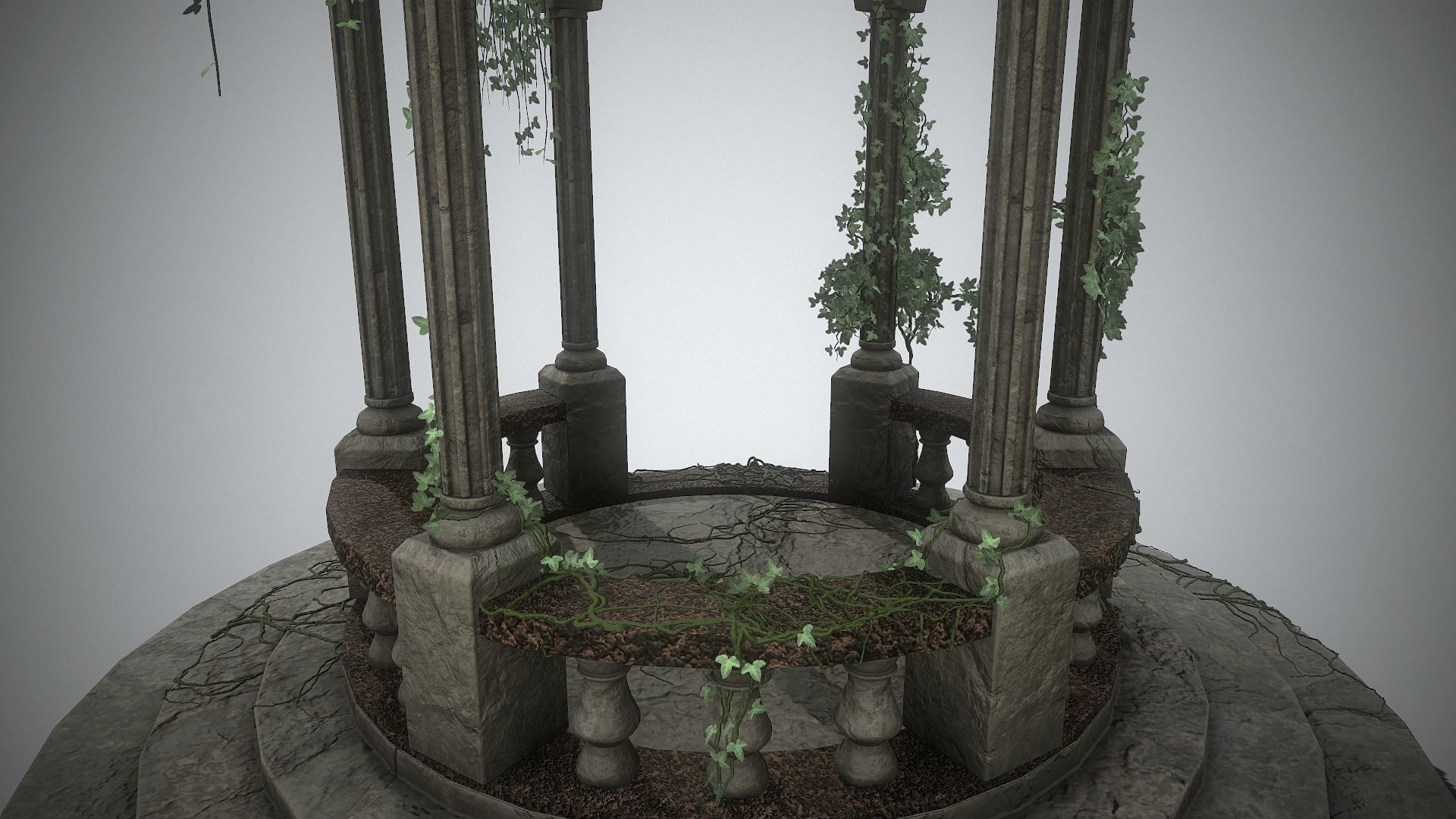 3D model Ruins pavilion VR / AR / low-poly | CGTrader