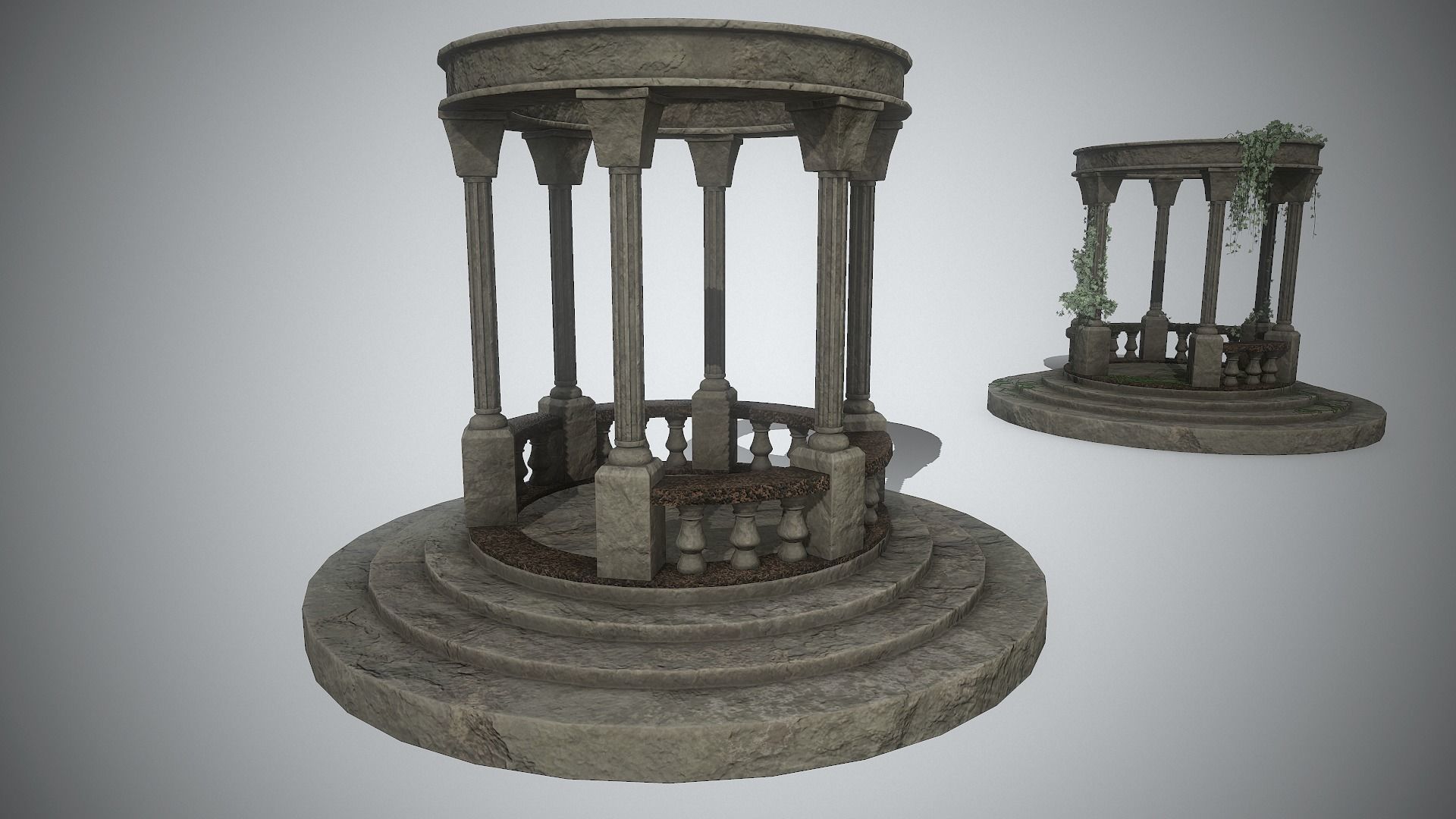 3D model Ruins pavilion VR / AR / low-poly | CGTrader