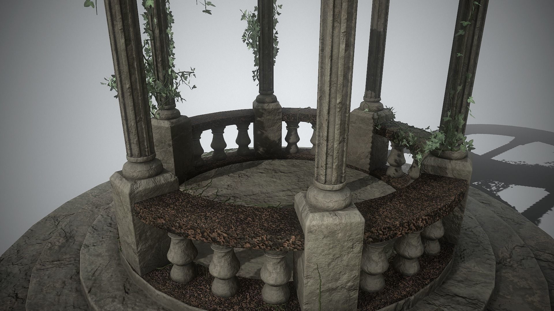 3D model Ruins pavilion VR / AR / low-poly | CGTrader