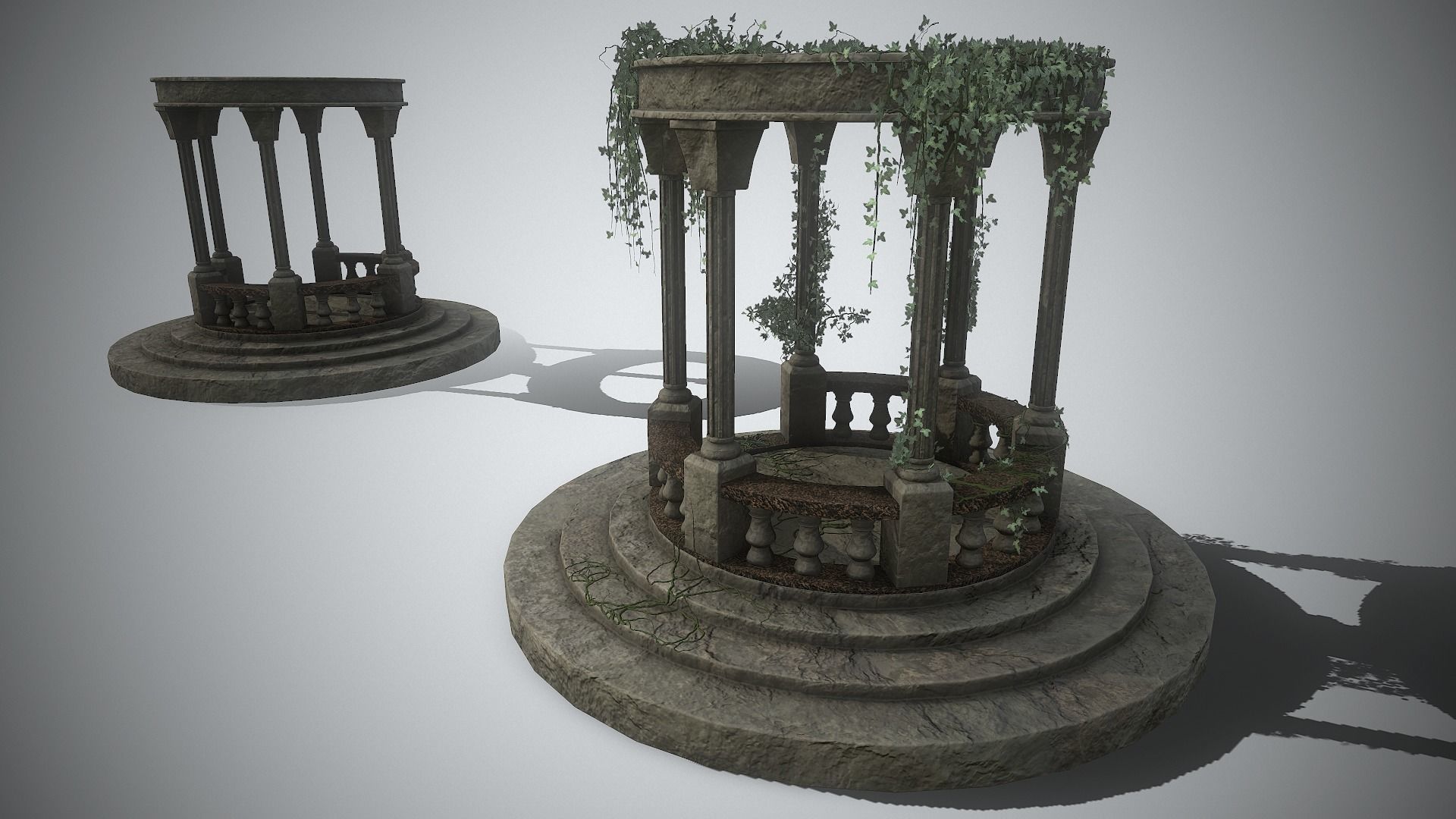 3D model Ruins pavilion VR / AR / low-poly | CGTrader