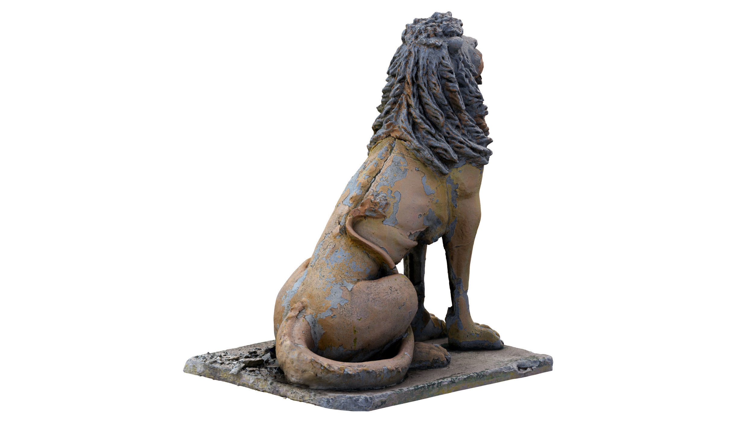 Abandoned and Damaged Lion Statue 3D model | CGTrader