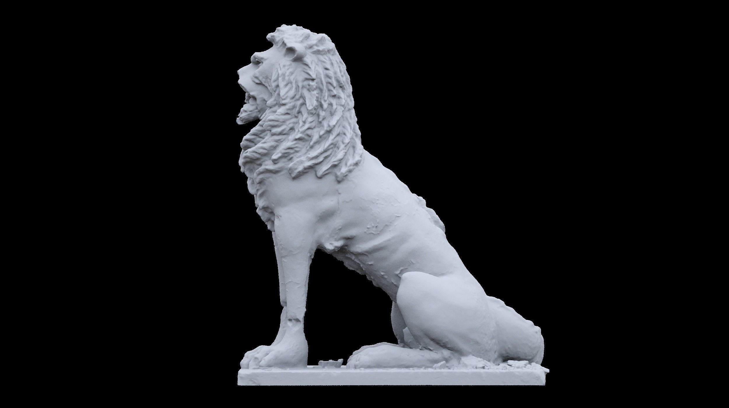 Abandoned and Damaged Lion Statue 3D model | CGTrader
