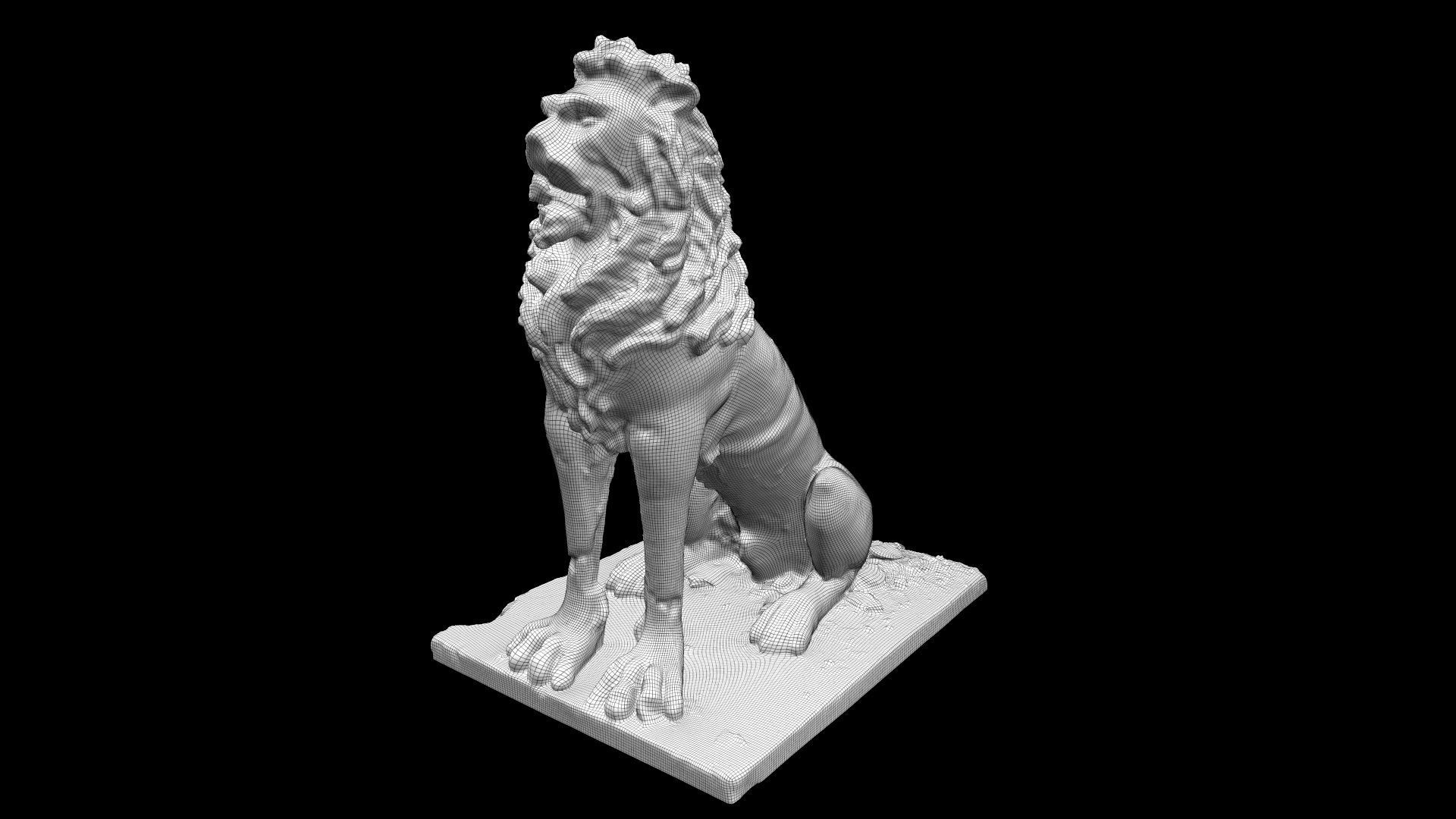 Abandoned and Damaged Lion Statue 3D model | CGTrader