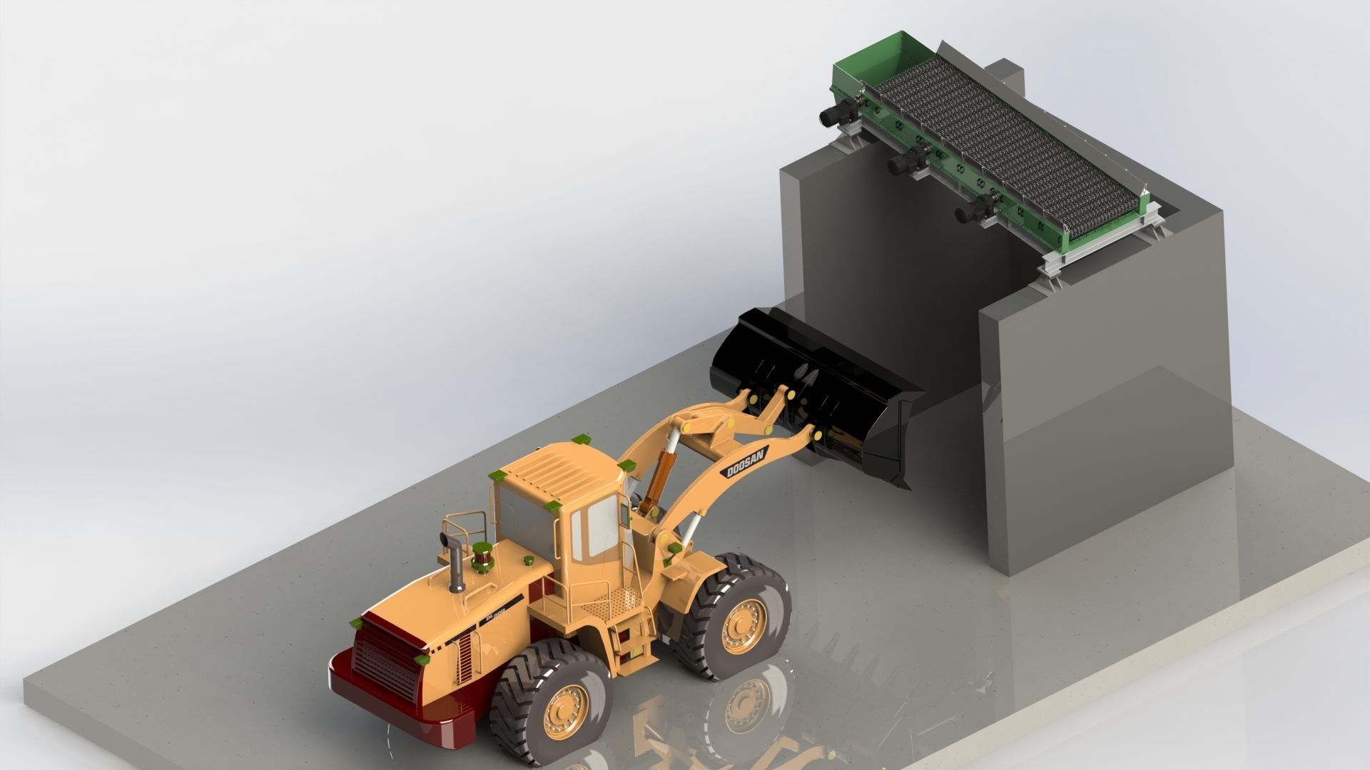 Disc Screen Separator for screening woody biomass 3D model rigged ...