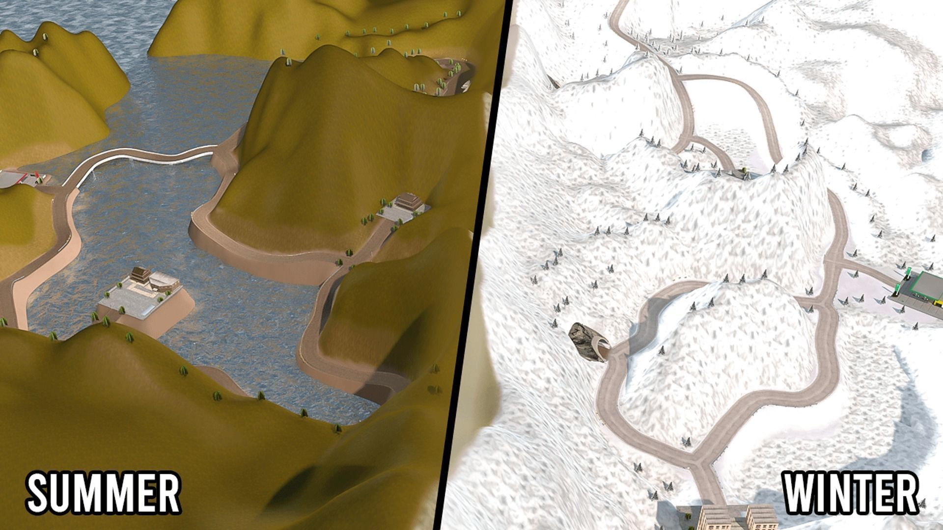3D model Offroad Racing Tracks- Snow Mountain Tracks VR / AR / low-poly ...