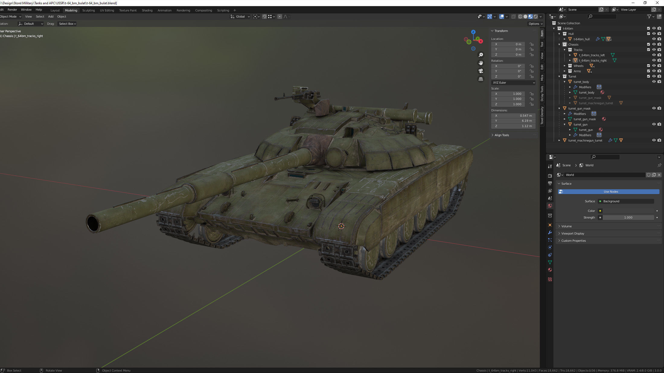 3D model T-64 BM Bulat VR / AR / low-poly | CGTrader