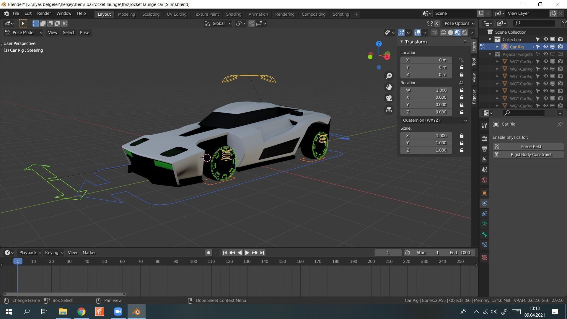 rocket league FREE 3D MODEL original Breakout free VR / AR / low-poly ...