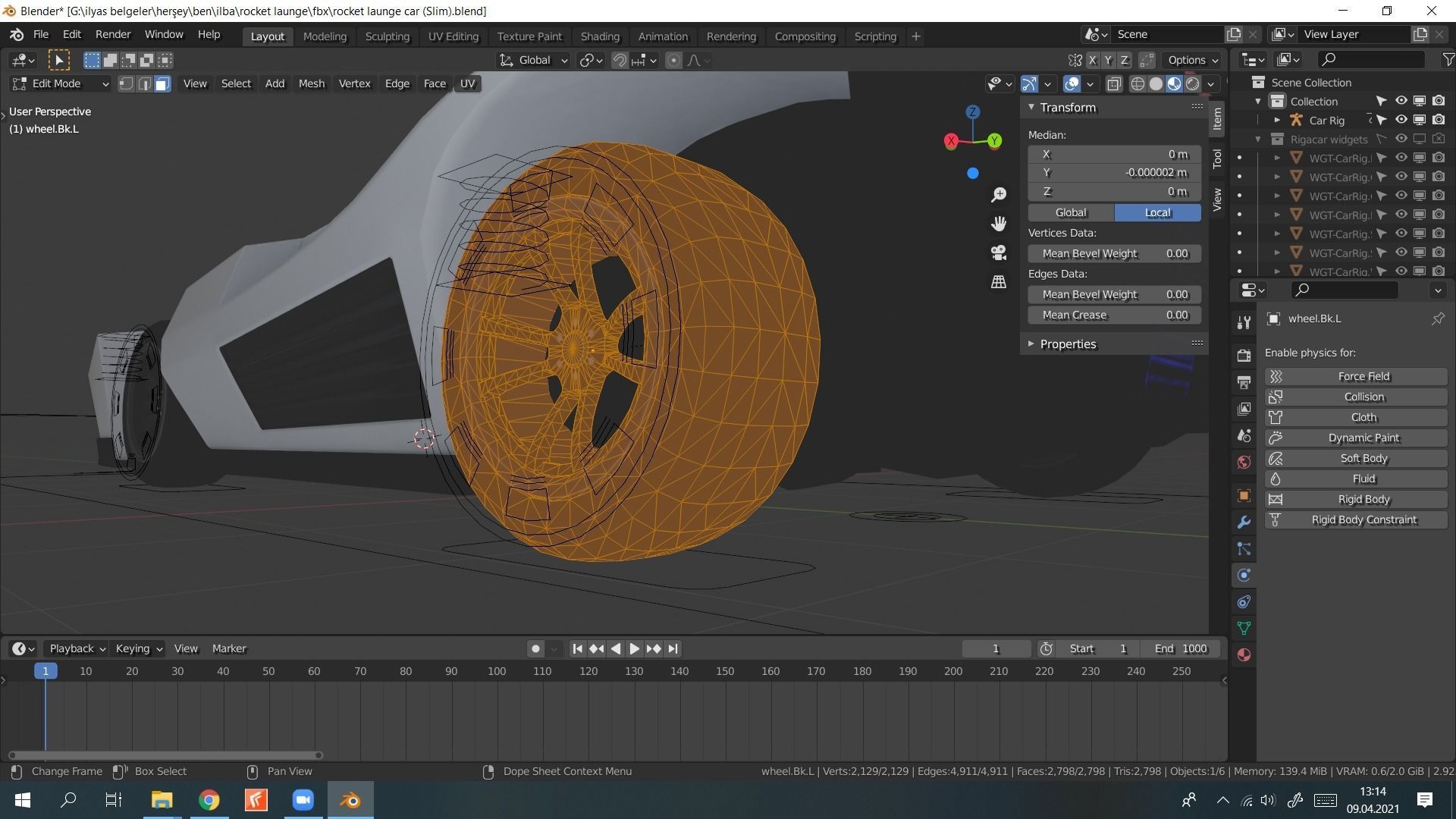 rocket league FREE 3D MODEL original Breakout free VR / AR / low-poly ...