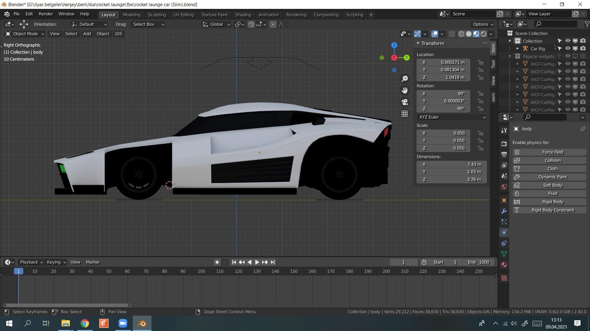 rocket league FREE 3D MODEL original Breakout free VR / AR / low-poly ...