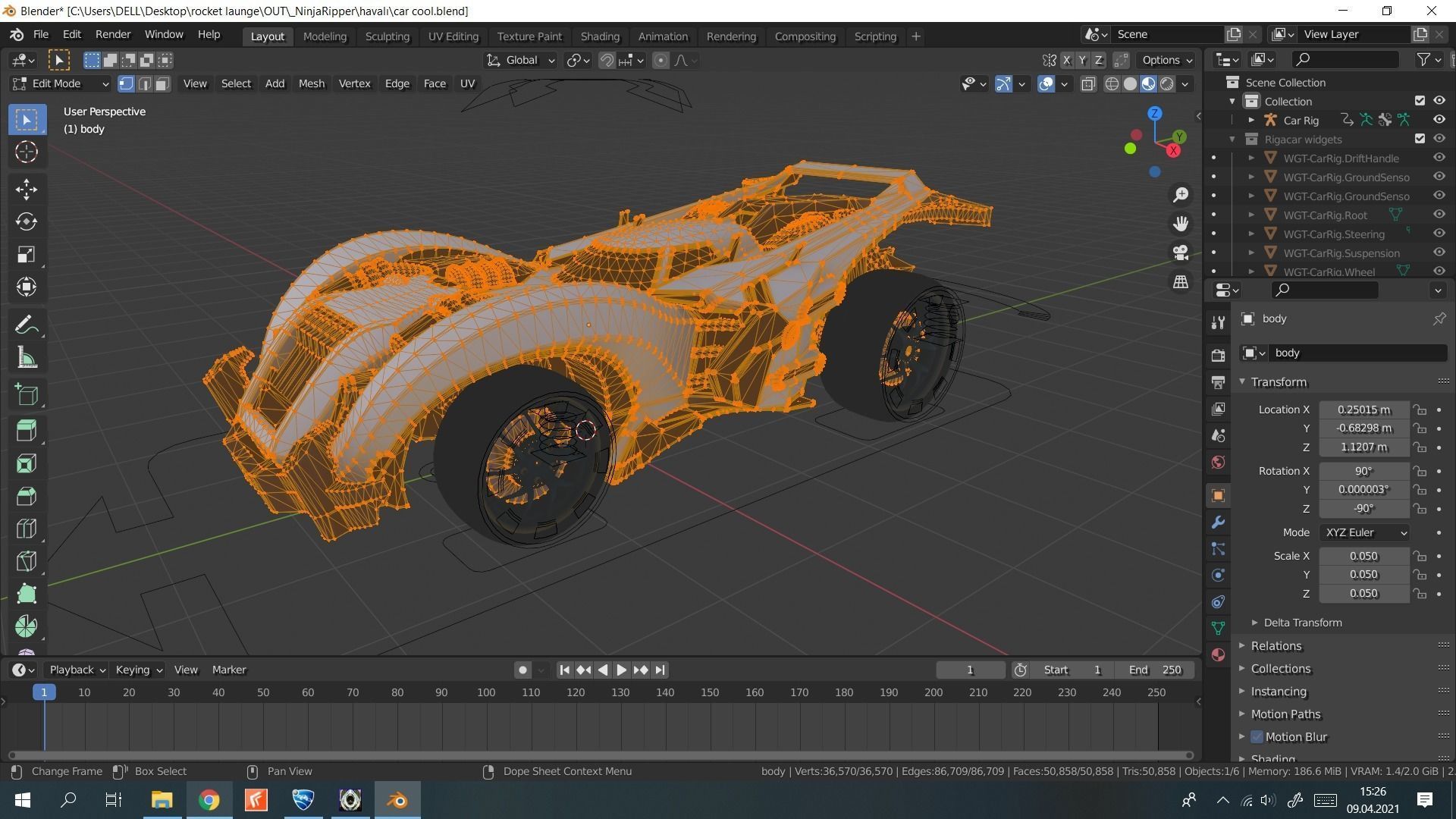 rocket league 3D model model FREE HotShot free VR / AR / low-poly 3D ...