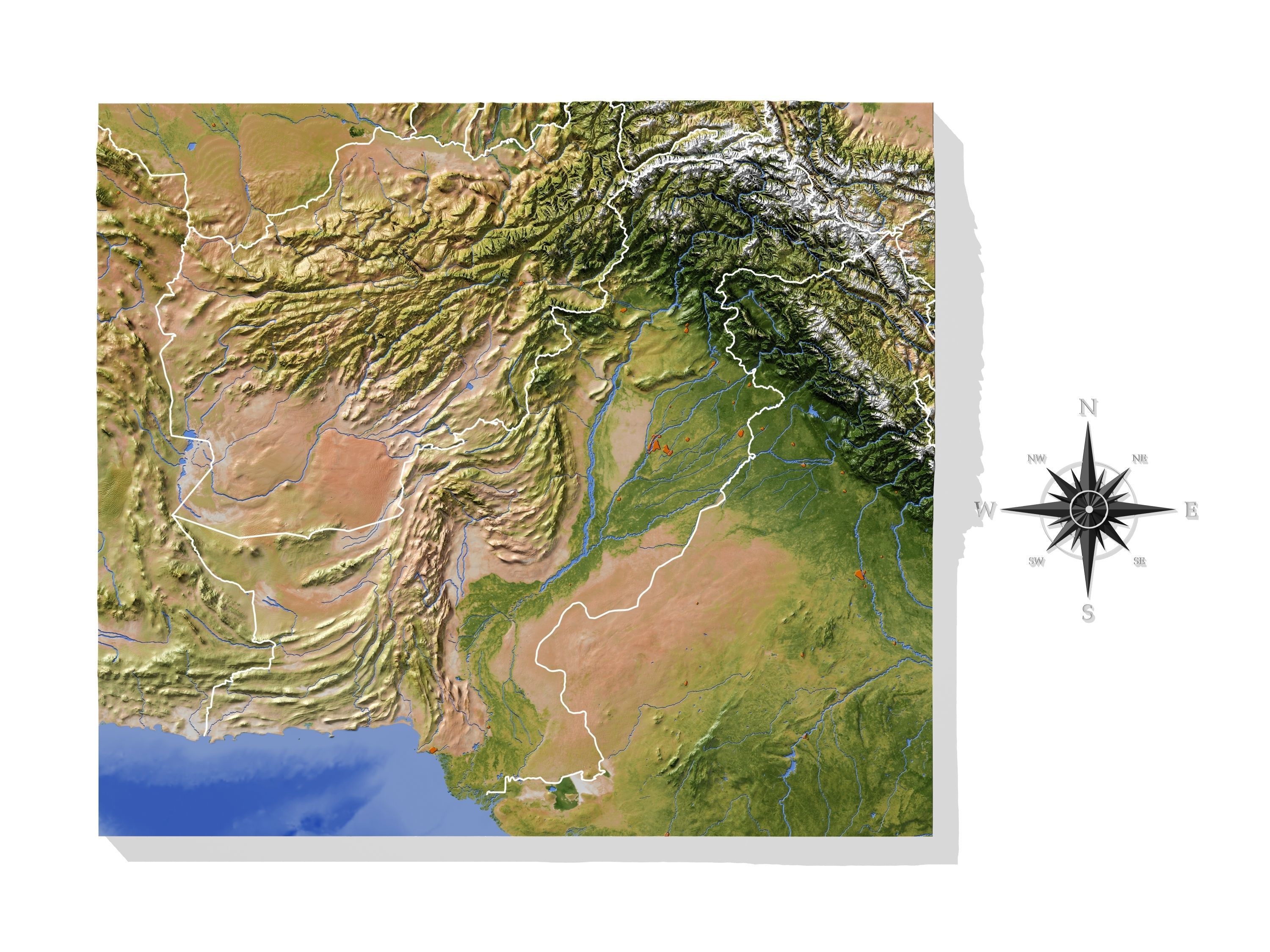 Pakistan High resolution 3D relief maps 3D model | CGTrader