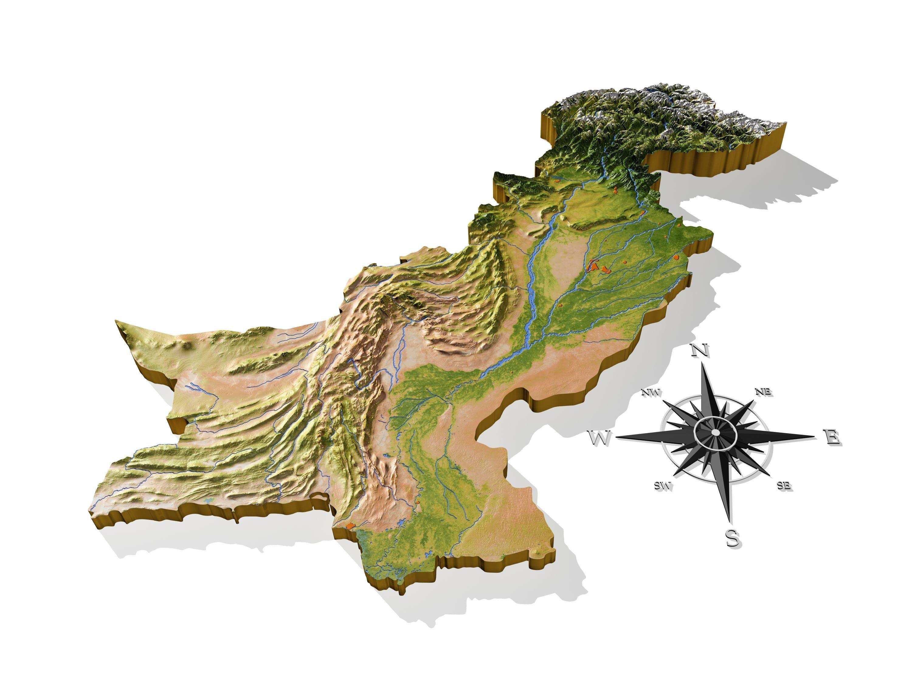 Pakistan High resolution 3D relief maps 3D model | CGTrader
