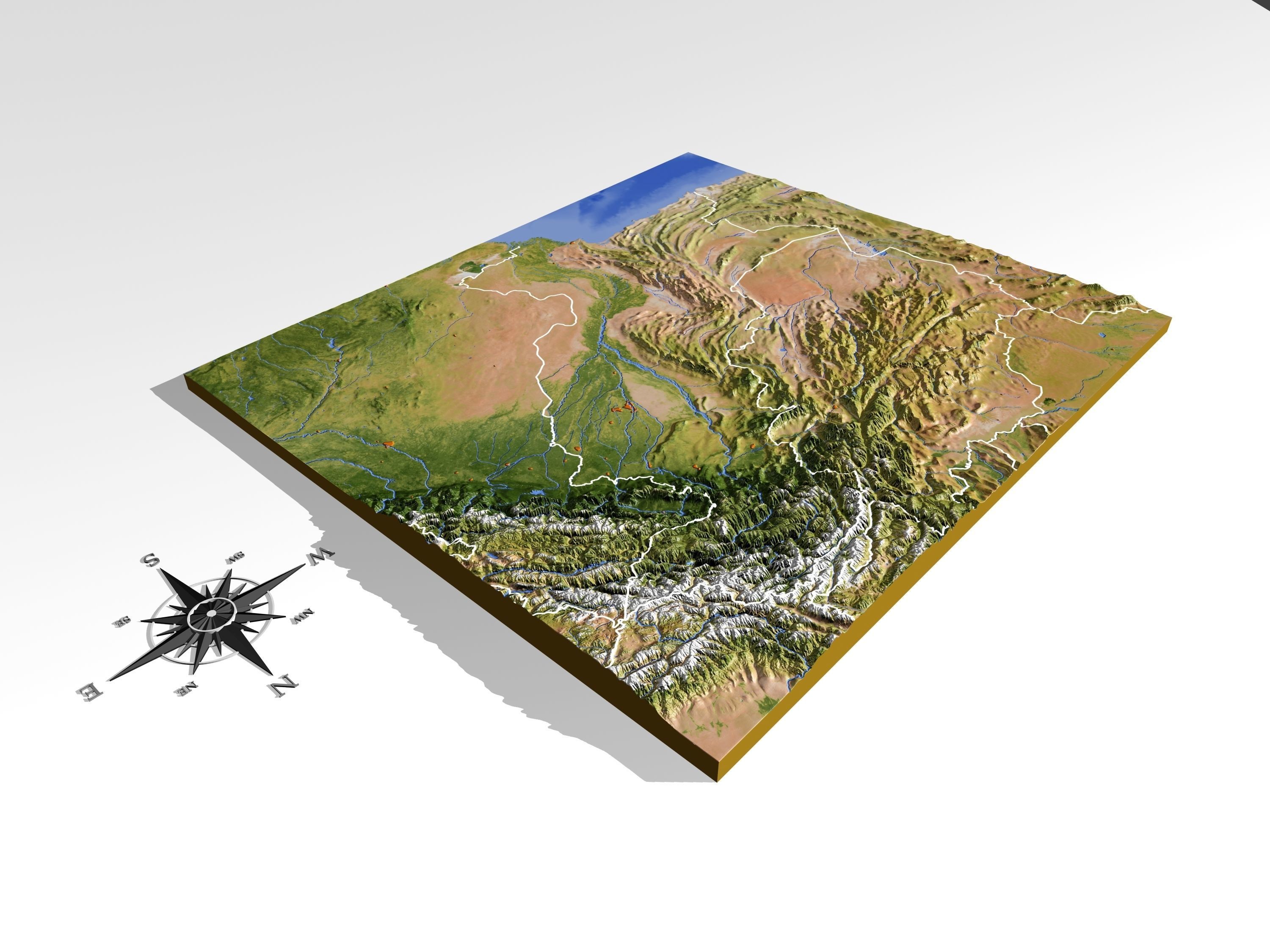 Pakistan High resolution 3D relief maps 3D model | CGTrader