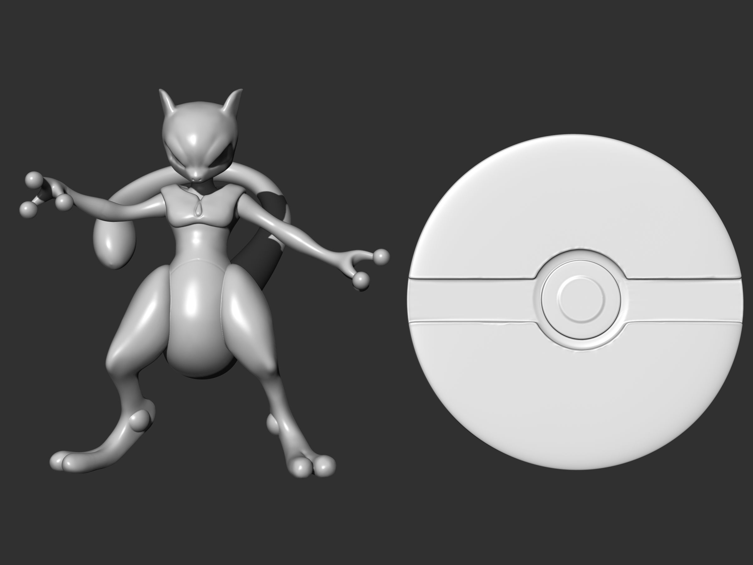 mewtwo figure 3d free 3D model 3D printable | CGTrader