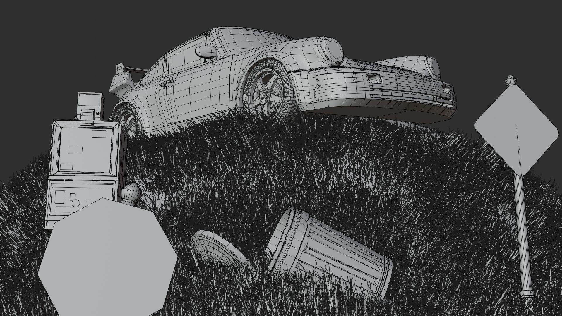 porcshe get stuck 3D model | CGTrader