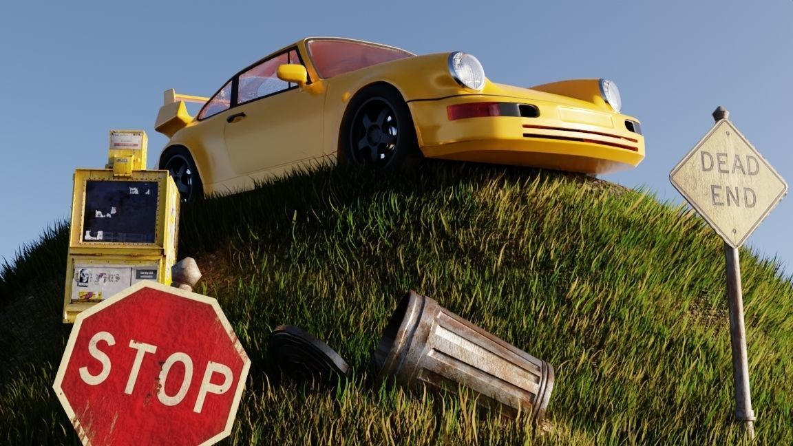 porcshe get stuck 3D model | CGTrader