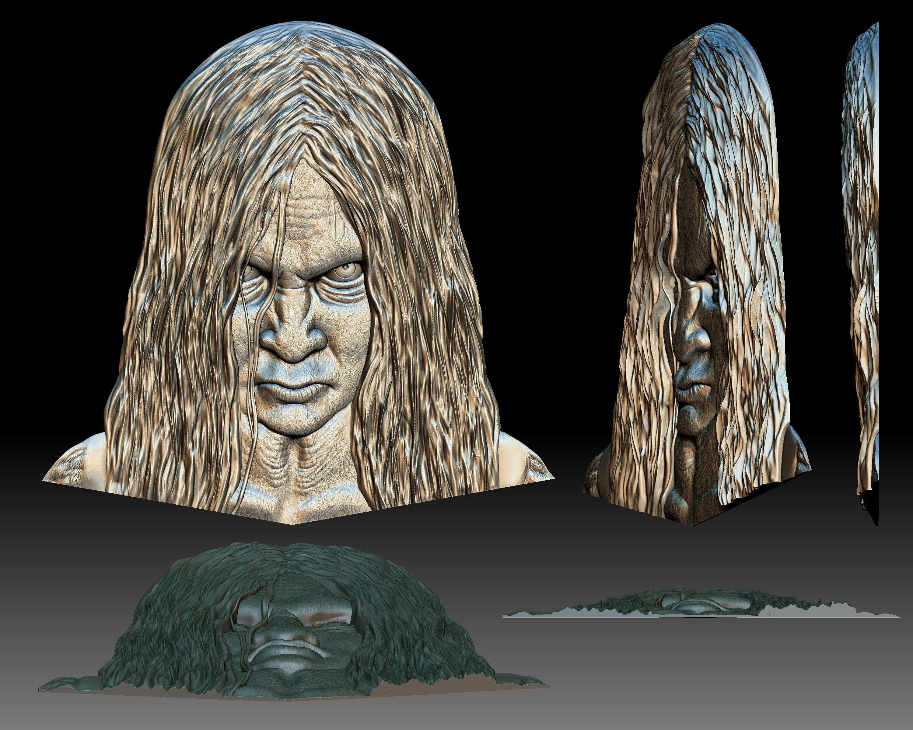 Samara The Ring horror movie relief for CNC router or printer 3D model ...