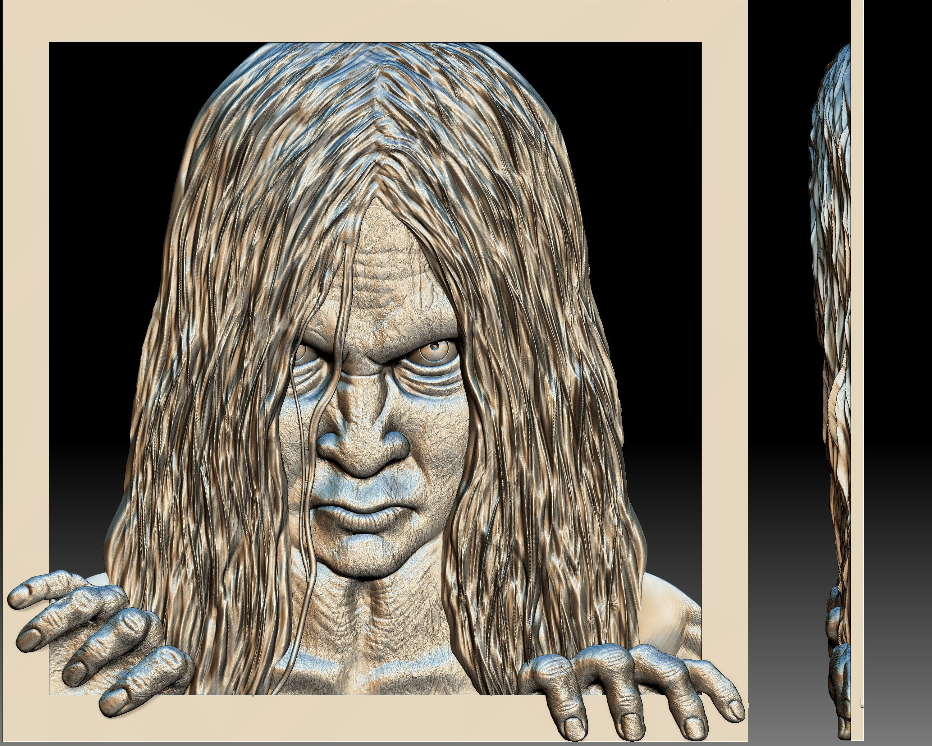 Samara The Ring horror movie relief for CNC router or printer 3D model ...