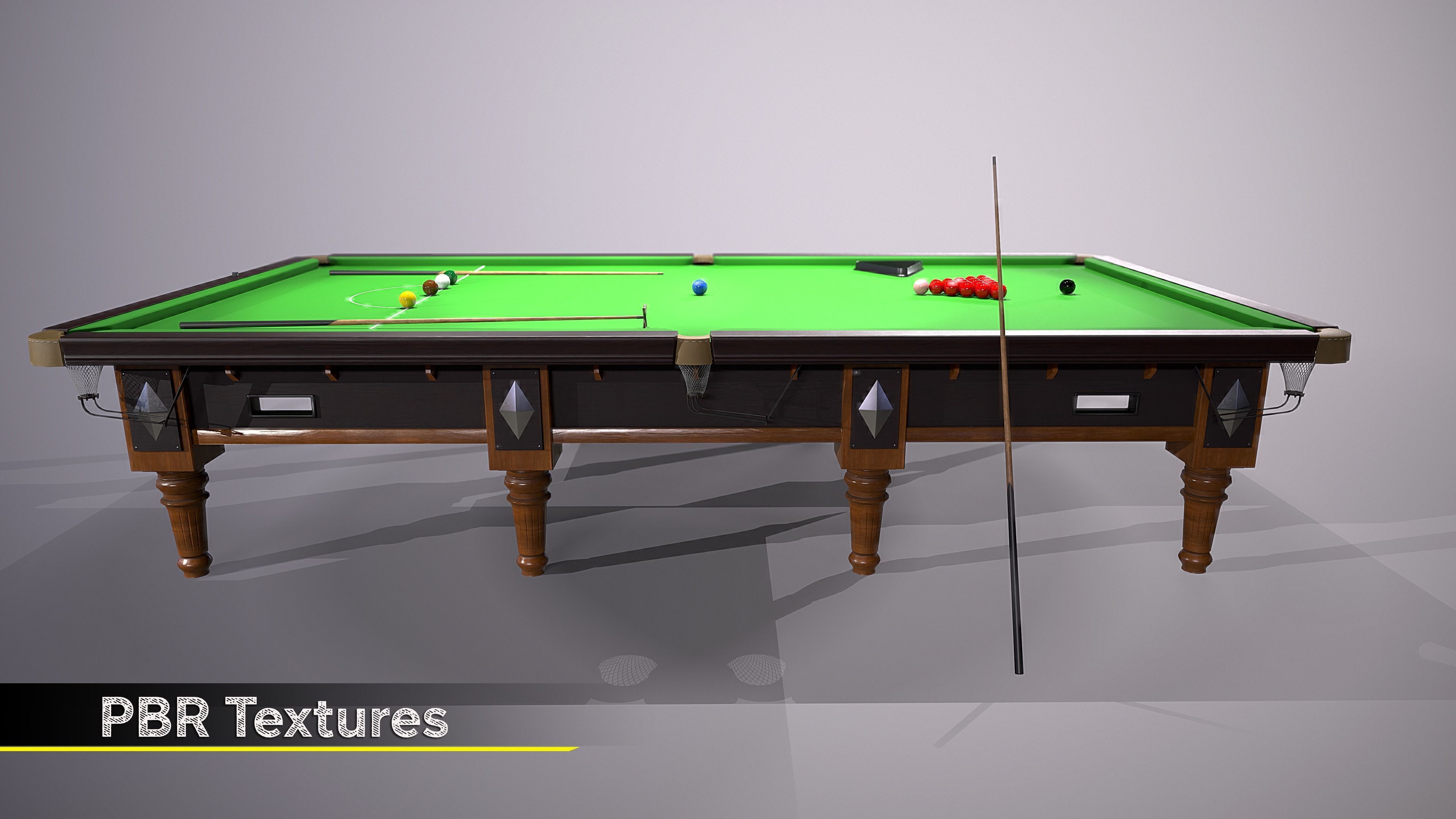 3D model 12ft Snooker Pool Table VR / AR / low-poly | CGTrader