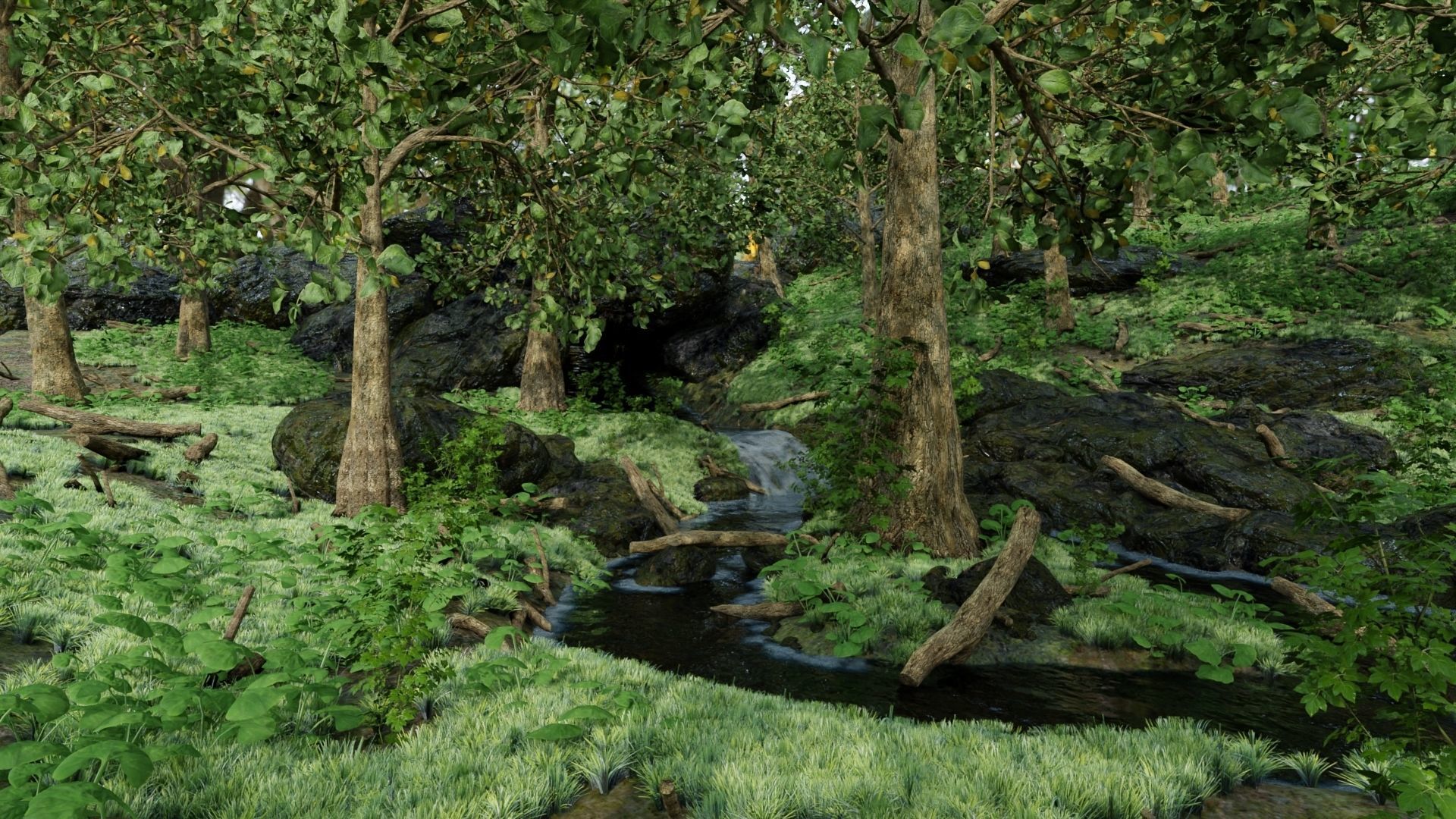 Stream Scene 3D model | CGTrader
