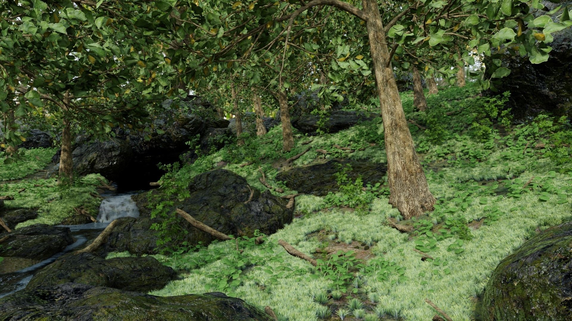 Stream Scene 3D model | CGTrader