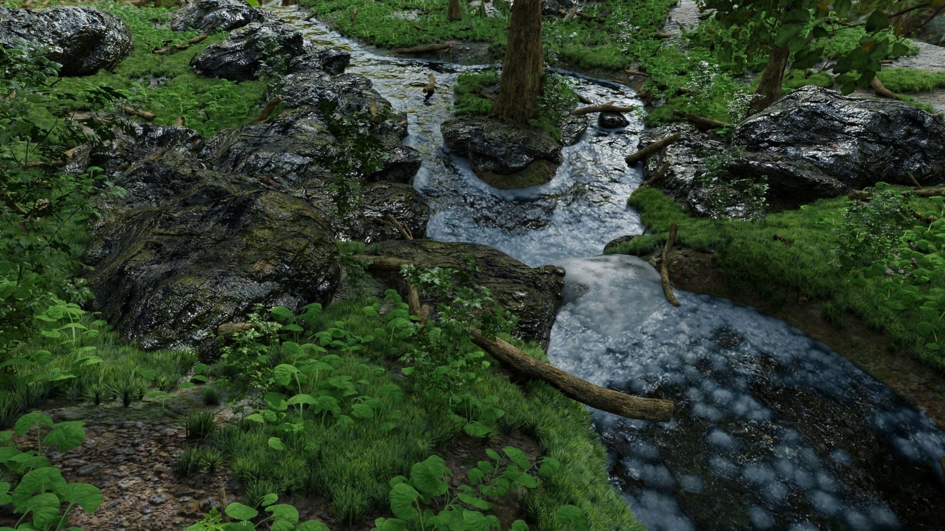 Stream Scene 3D model | CGTrader