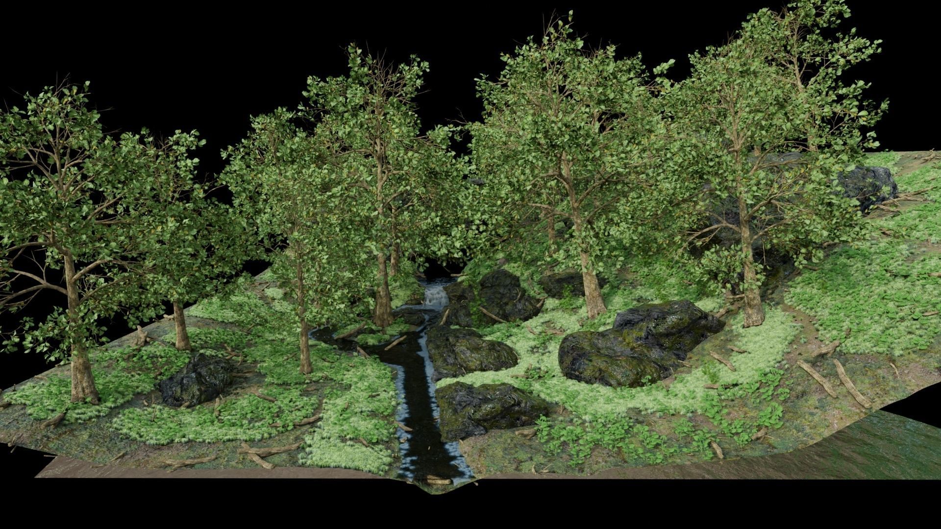 Stream Scene 3D model | CGTrader