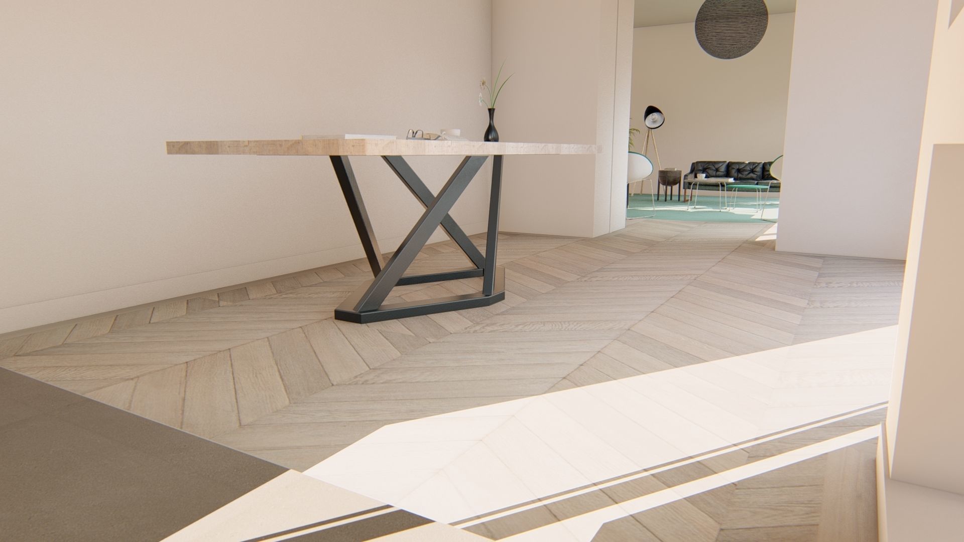 Metal Table legs with thicker base free 3D model | CGTrader