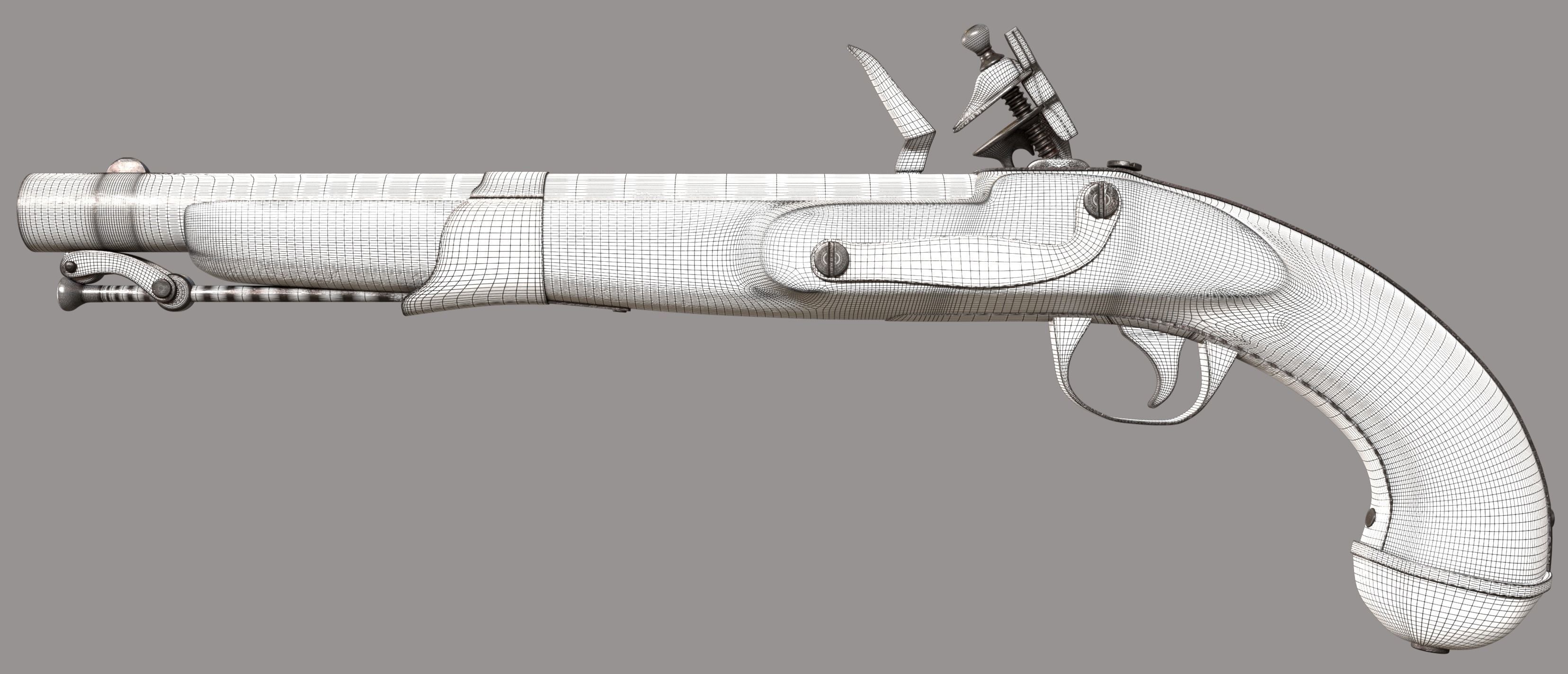 flintlock pistol 3D model | CGTrader