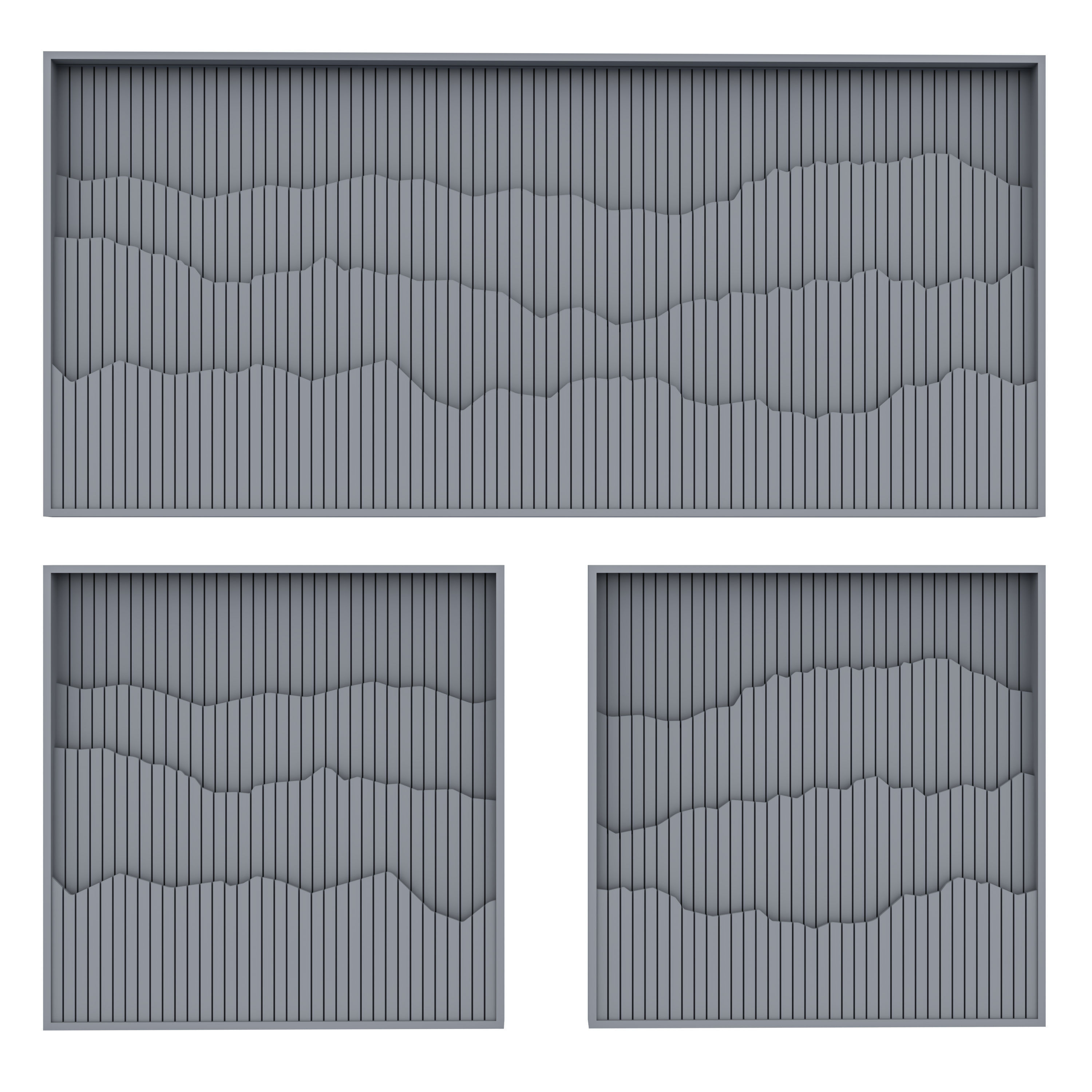 Wall Wood Panel Light Set 3D model | CGTrader
