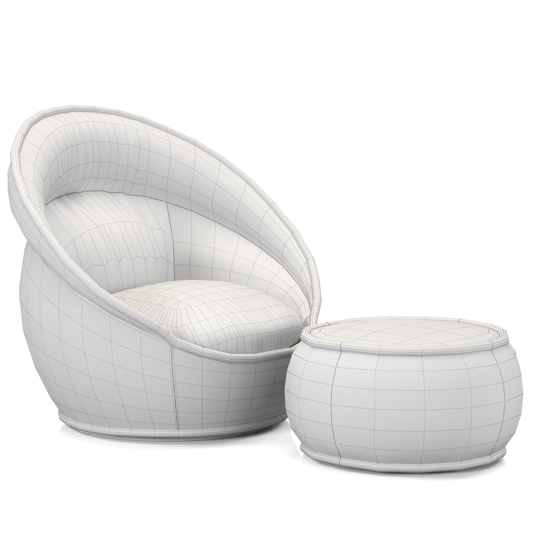 3D model Roche Bobois Coiffe Pivoting Armchair VR / AR / low-poly ...