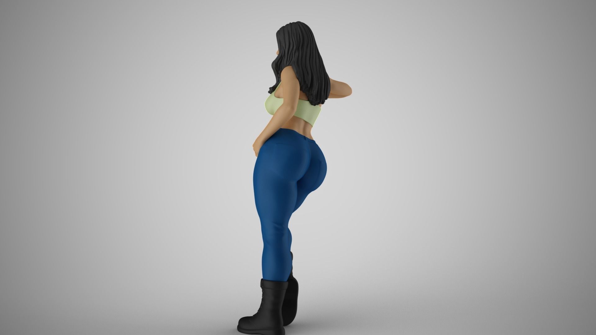 Girl Lean on Arm 3D model 3D printable | CGTrader