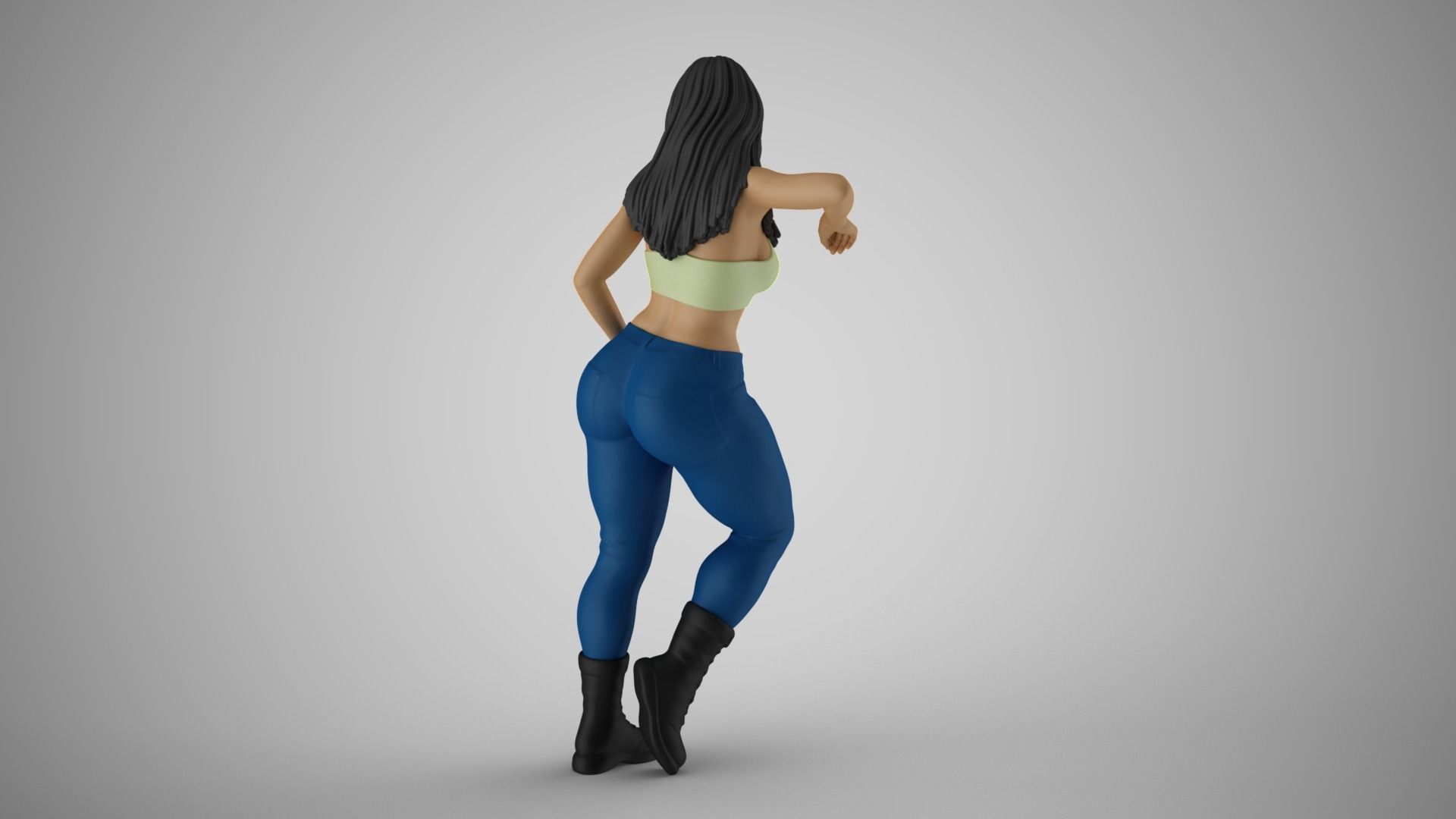 Girl Lean on Arm 3D model 3D printable | CGTrader