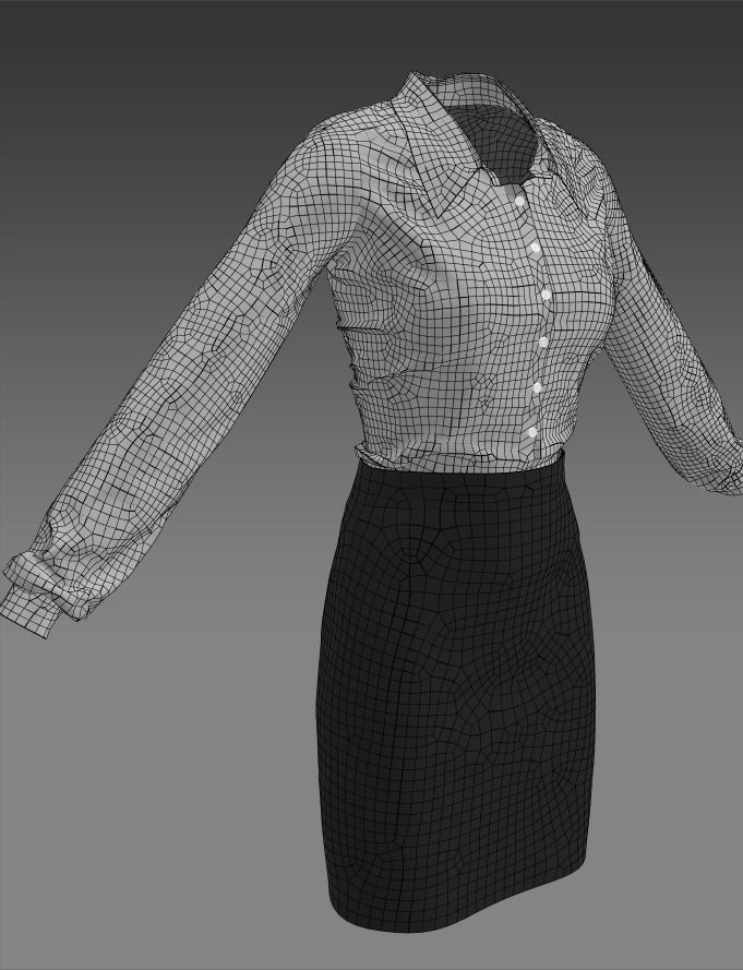 Female Work Outfit 3D model | CGTrader