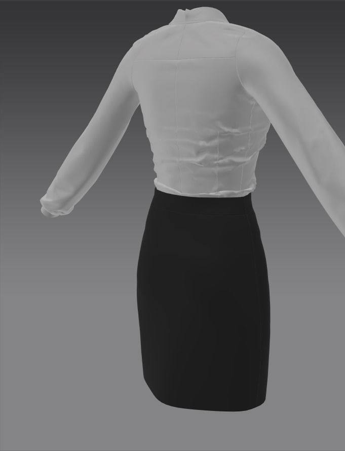 Female Work Outfit 3D model | CGTrader