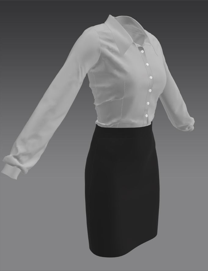 Female Work Outfit 3D model | CGTrader