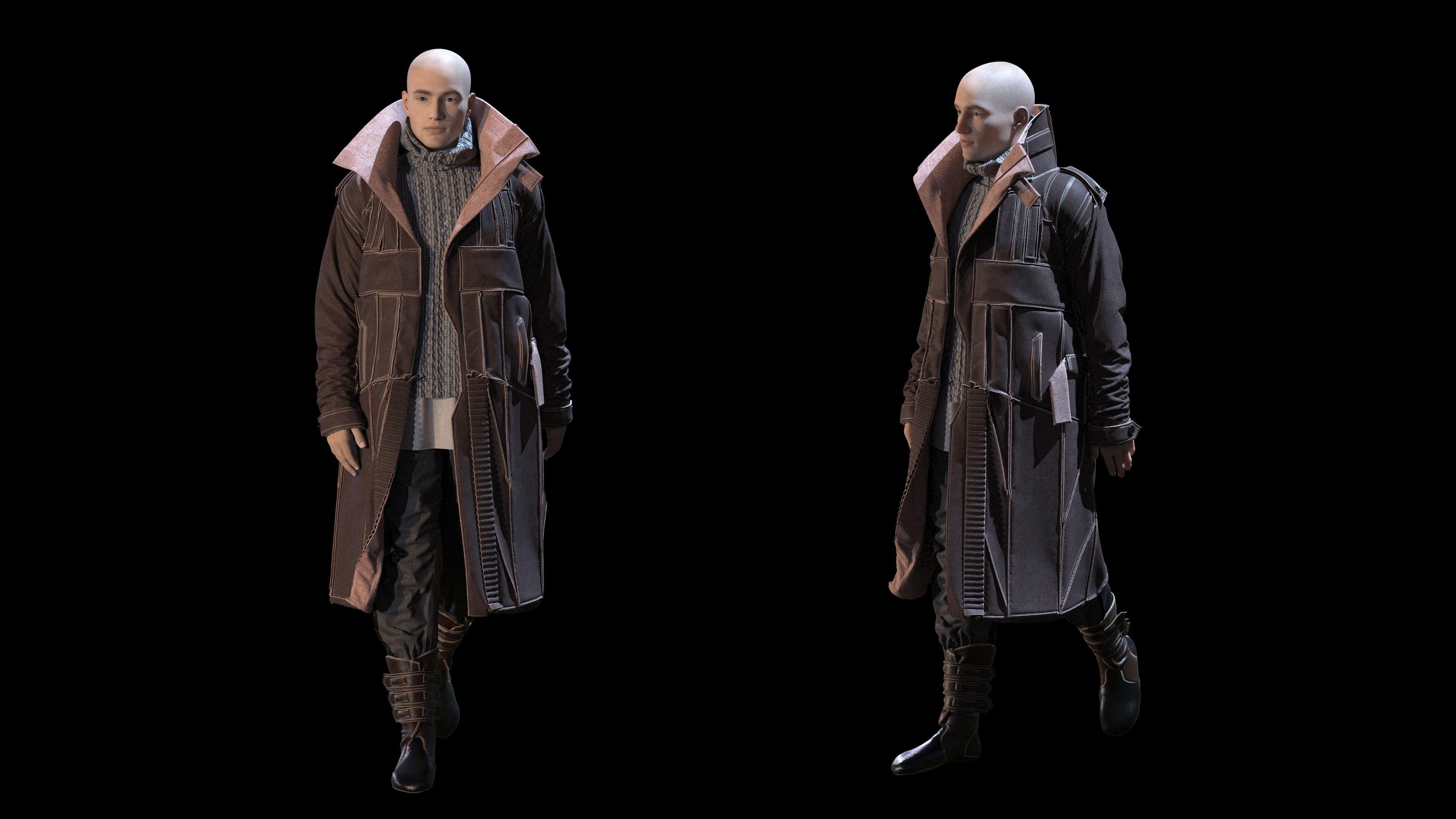 high poly - man in coat 3D model | CGTrader