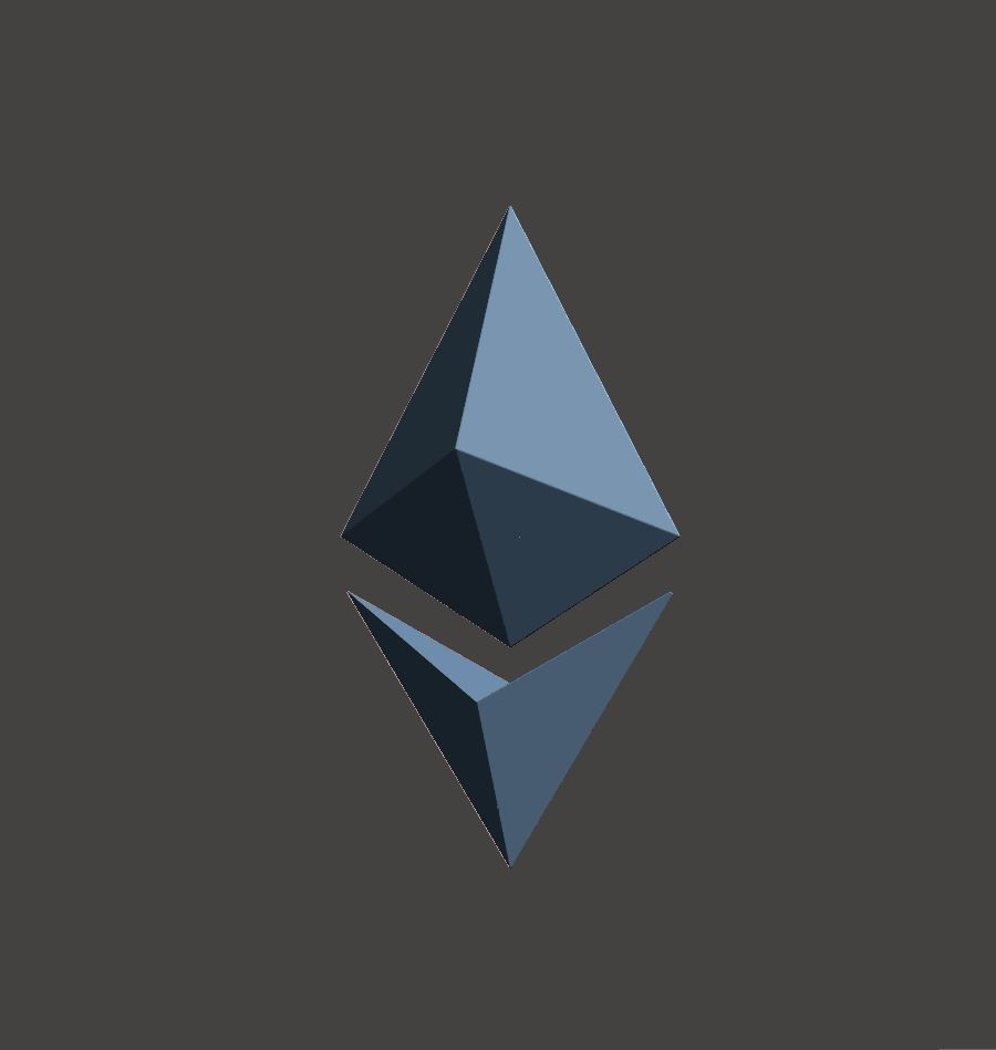 ETH - 3D logo THIN 3D model | CGTrader