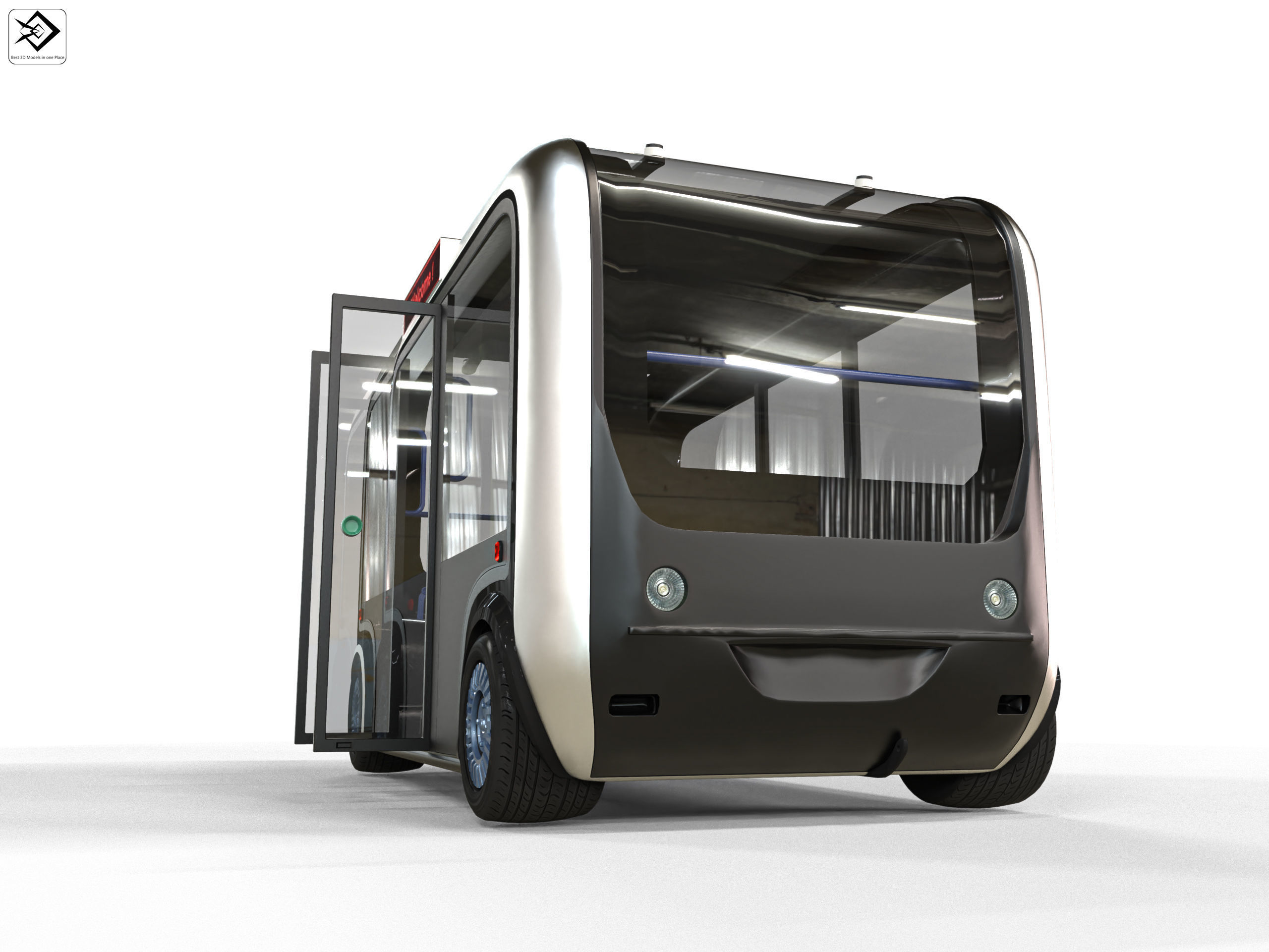 3D model Driverless Bus VR / AR / low-poly | CGTrader