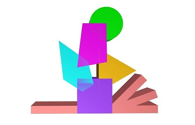 parti colorful sculpture in vase free 3D model | CGTrader