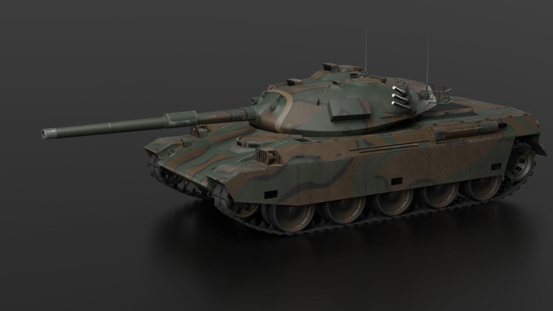 3D model JGSDF Type 74 Main Battle Tank VR / AR / low-poly | CGTrader