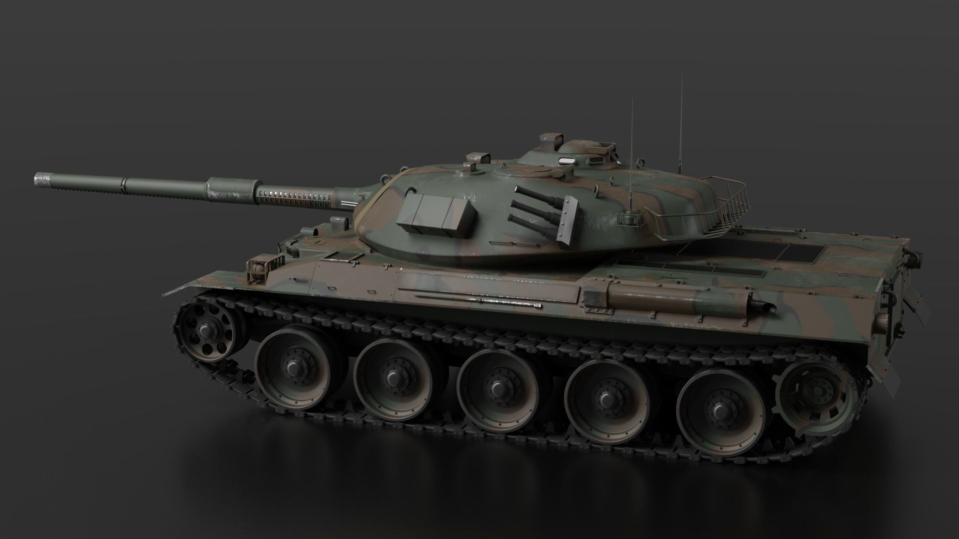 3D model JGSDF Type 74 Main Battle Tank VR / AR / low-poly | CGTrader