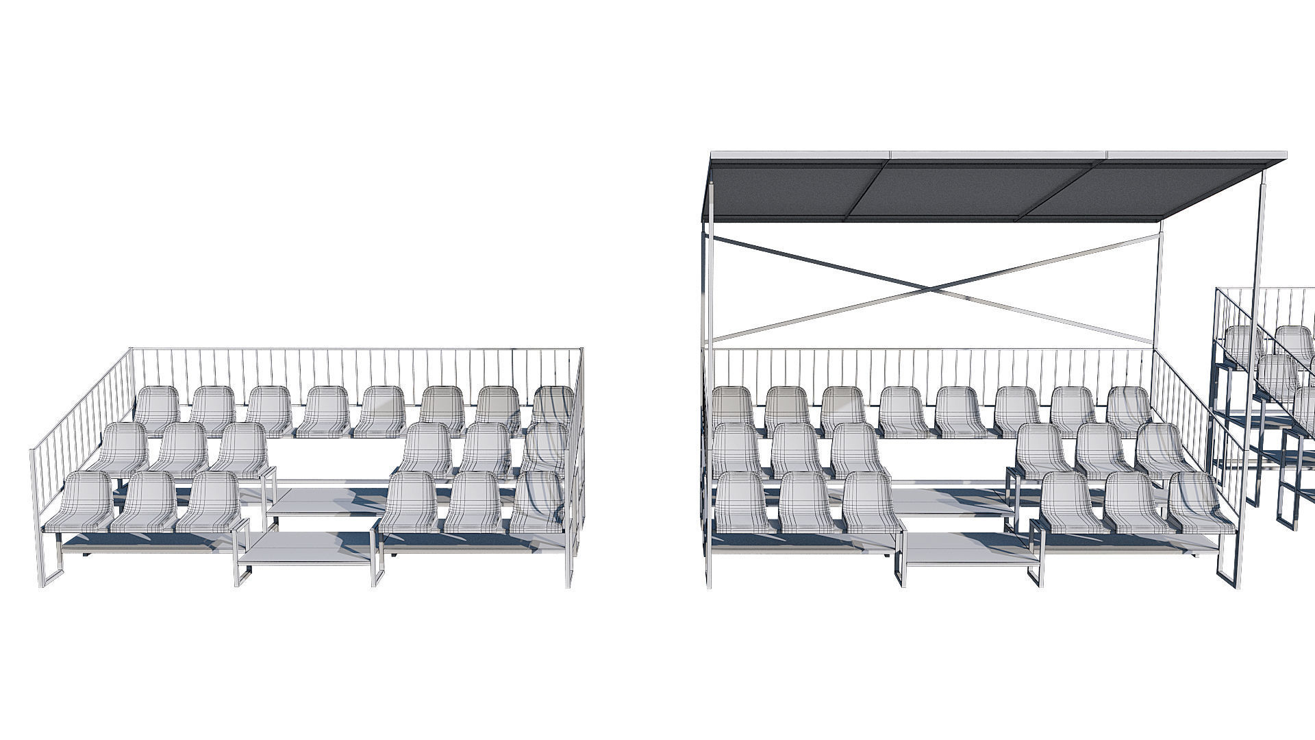 Stadium Seating Tribune pack 3D model | CGTrader
